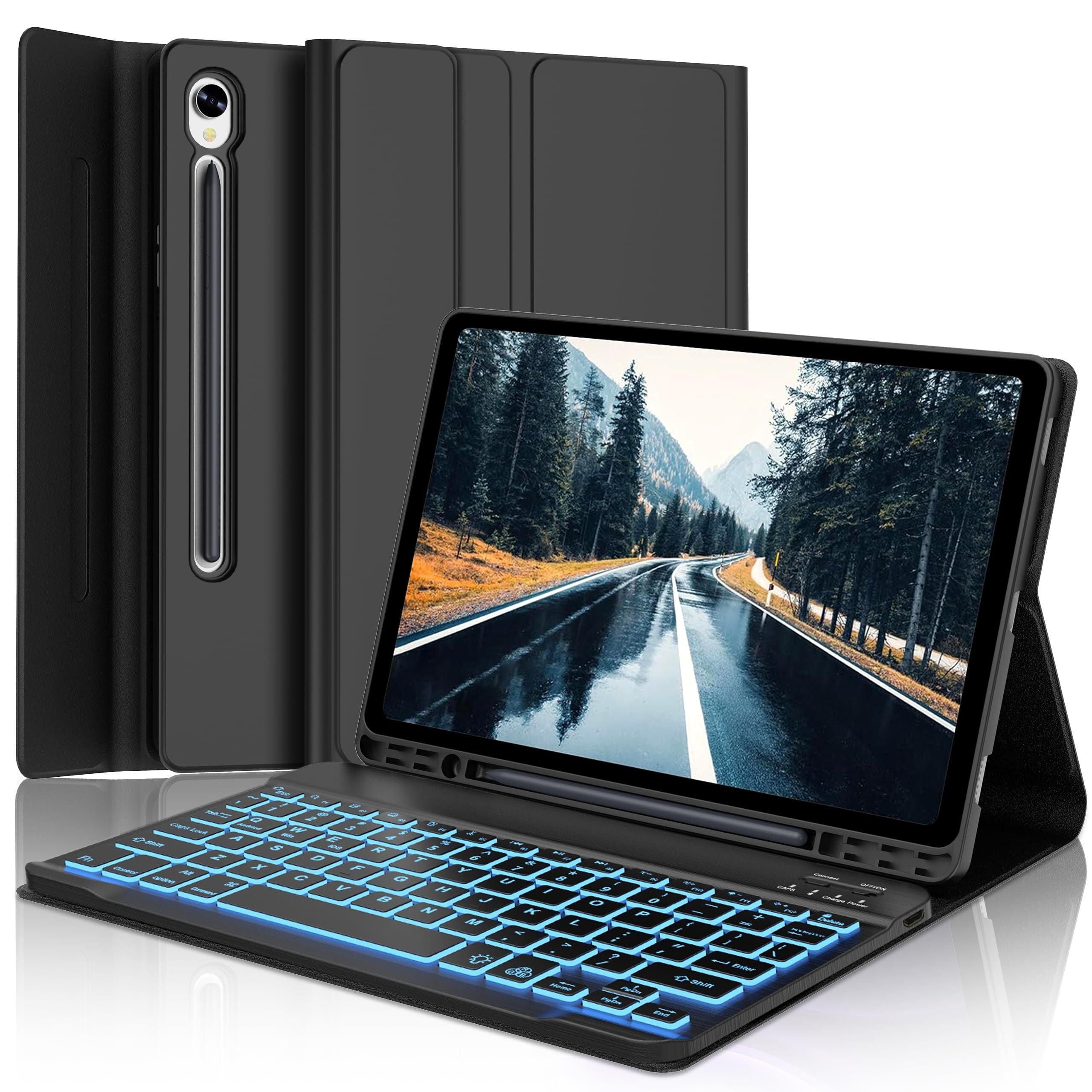 FTJ Keyboard Case for Galaxy Tab S10 FE- Smart Folio Magnet Cover with ...