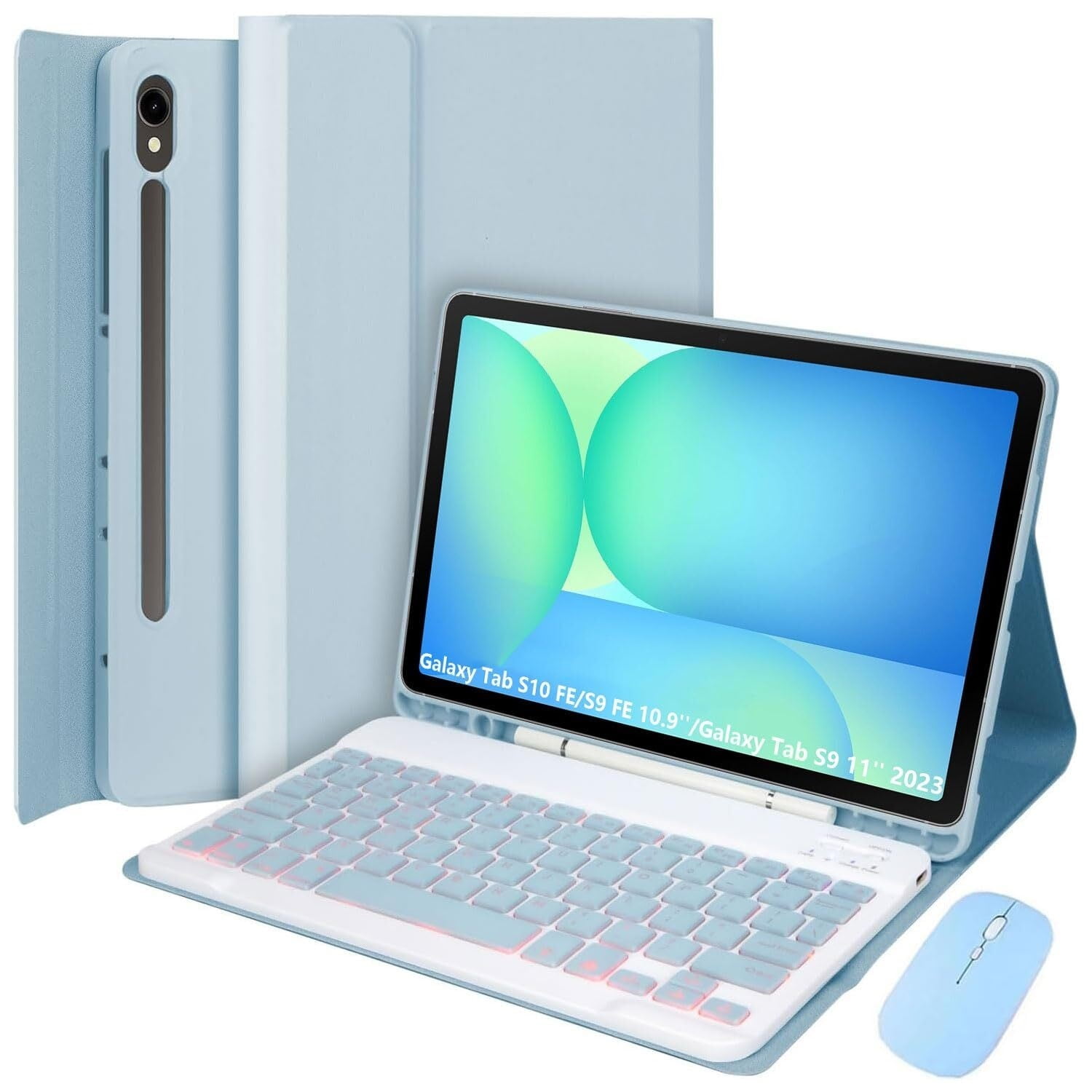 FTJ Keyboard Case for Samsung Galaxy Tab S10 FE/S9 FE 10.9 Inch/Galaxy ...