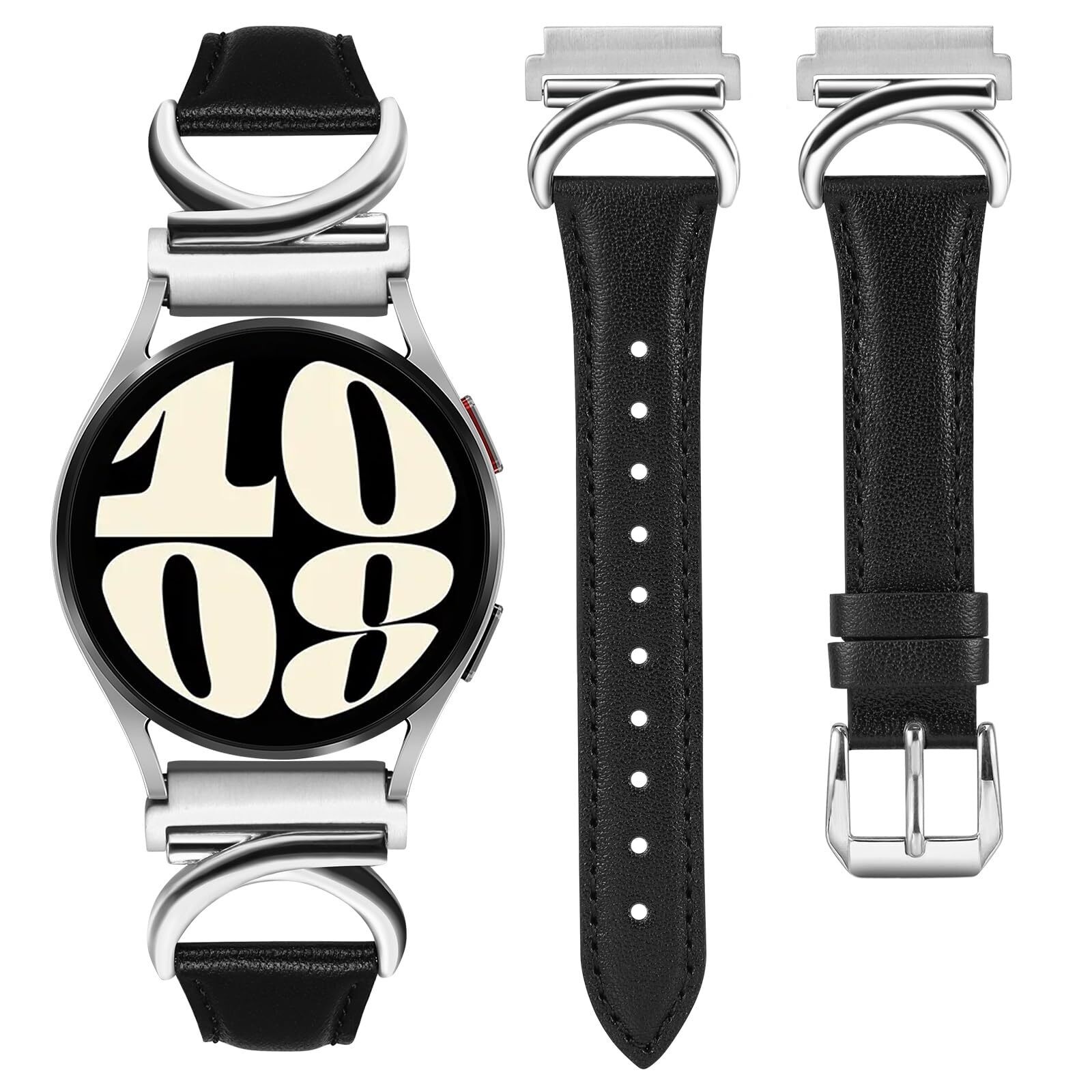 FTJ Leather Bands Compatible with Samsung Galaxy Watch 7/6/5/4/FE ...