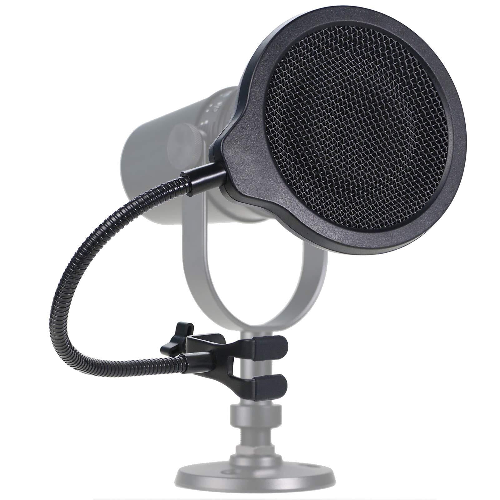 FTJ Microphone Pop Filter Mask Shield For Shure MV7 Mic, 4 Inch 3 ...