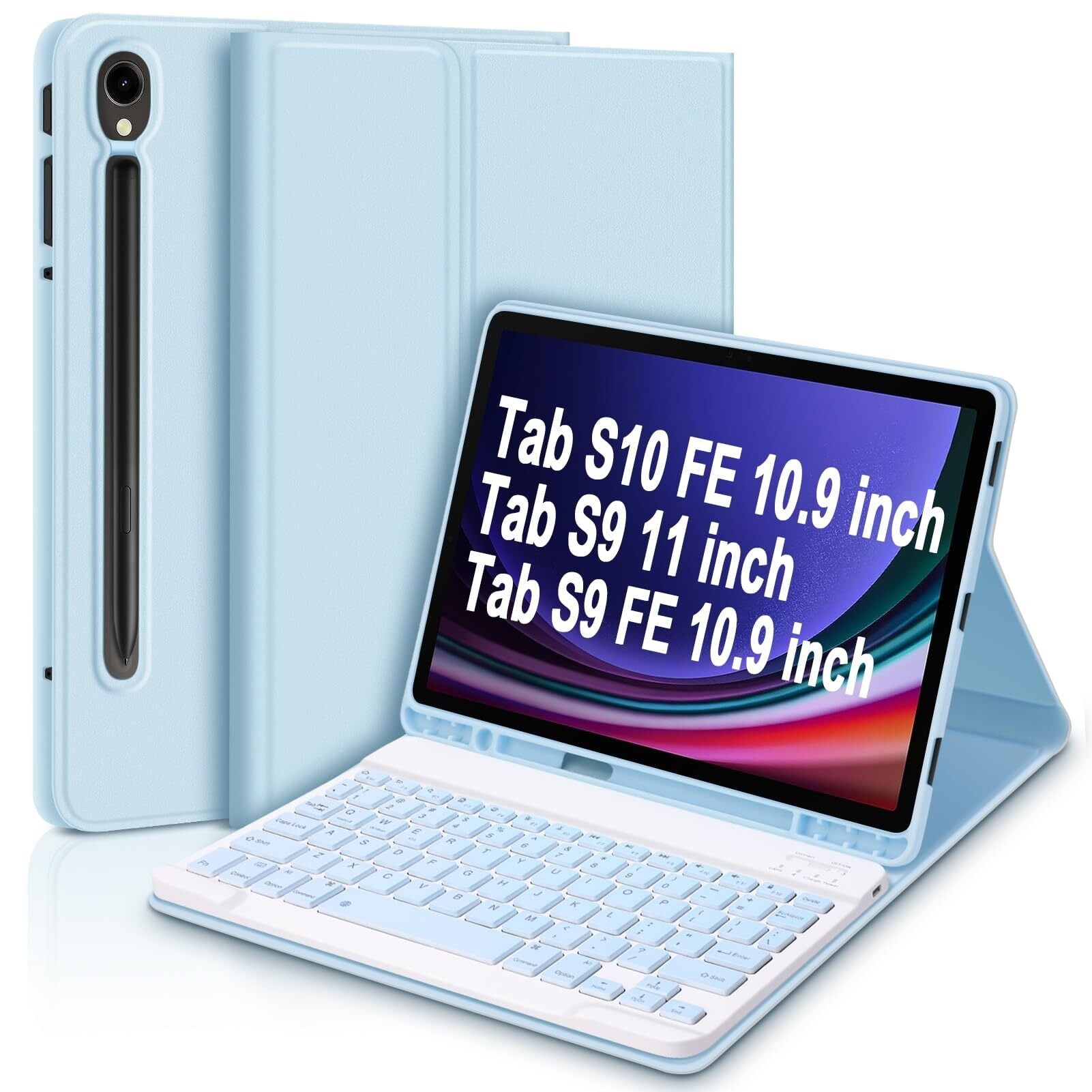 FTJ For Samsung Galaxy Tab S10 FE/S9 FE 10.9"/S9 11" Keyboard Case ...