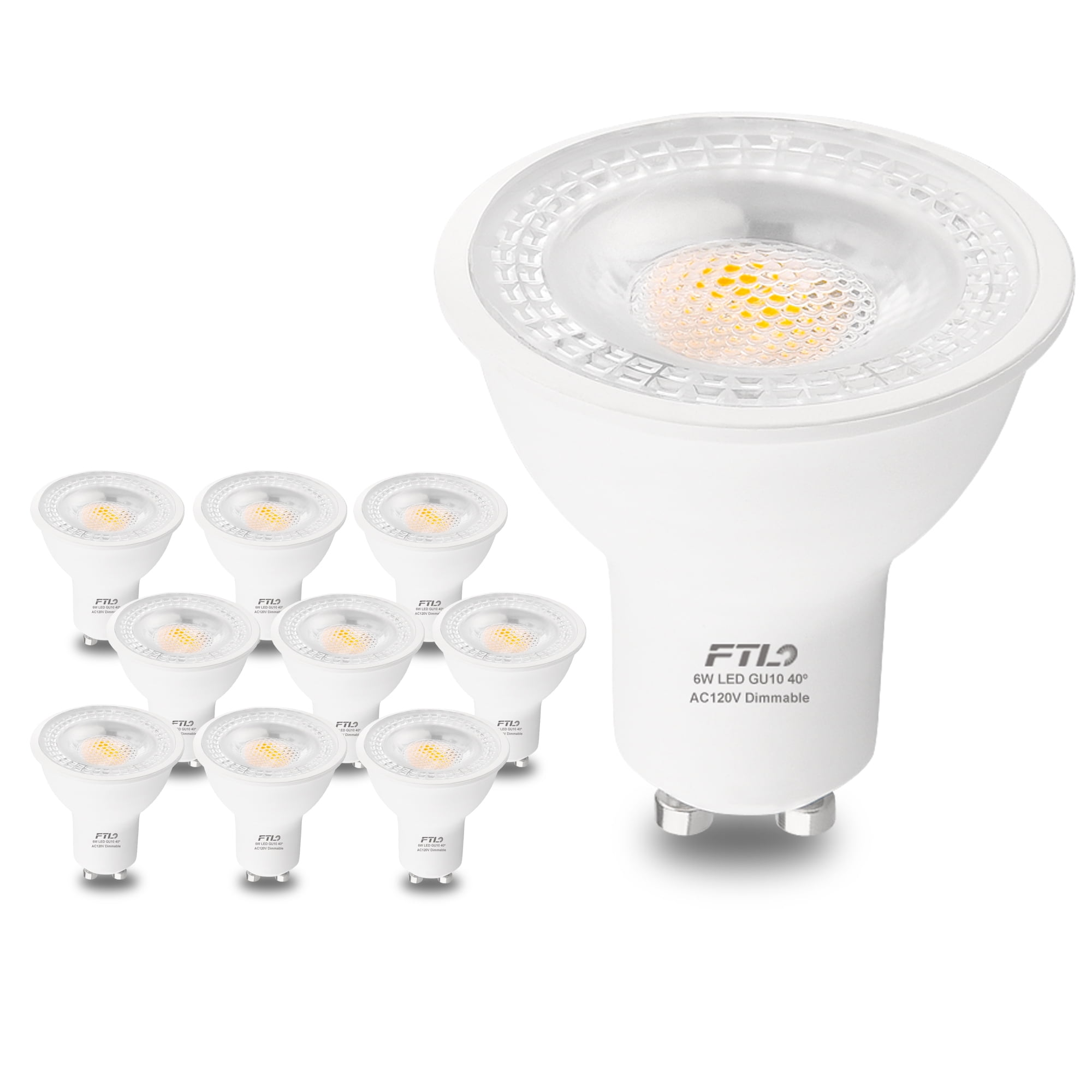 FTL 10-Pack GU10 Led Bulb 5000K Daylight White Dimmable Track Light ...