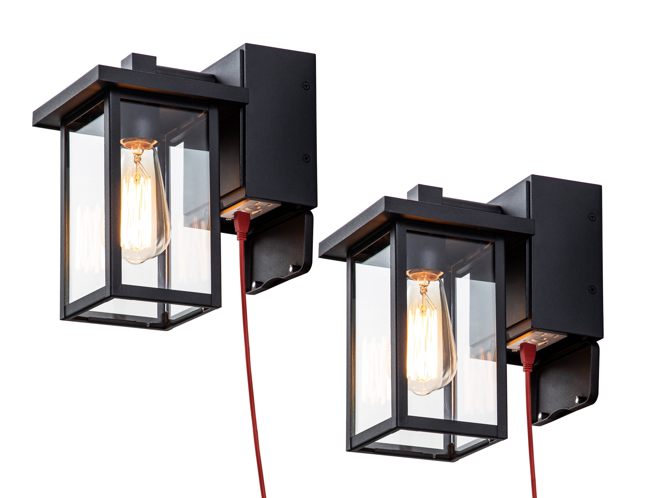 FTL 2-PACK Outdoor Wall Sconce with GFCI Outlet - Walmart.com
