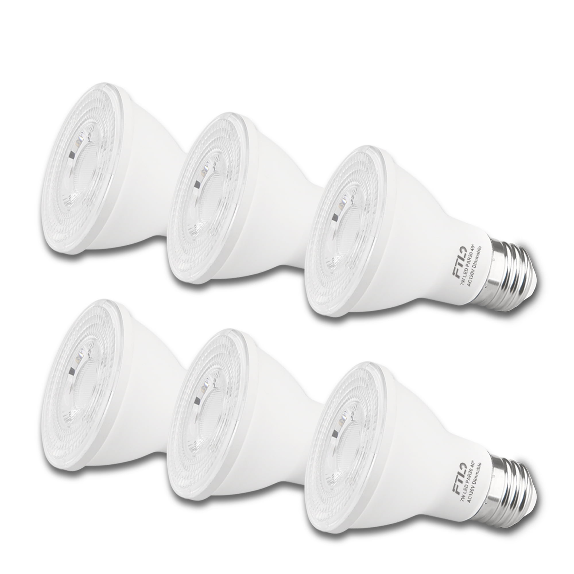 FTL PAR20 Led Bulbs Dimmable, 50W 60W Equivalent, E26 7W 600LM Flood ...
