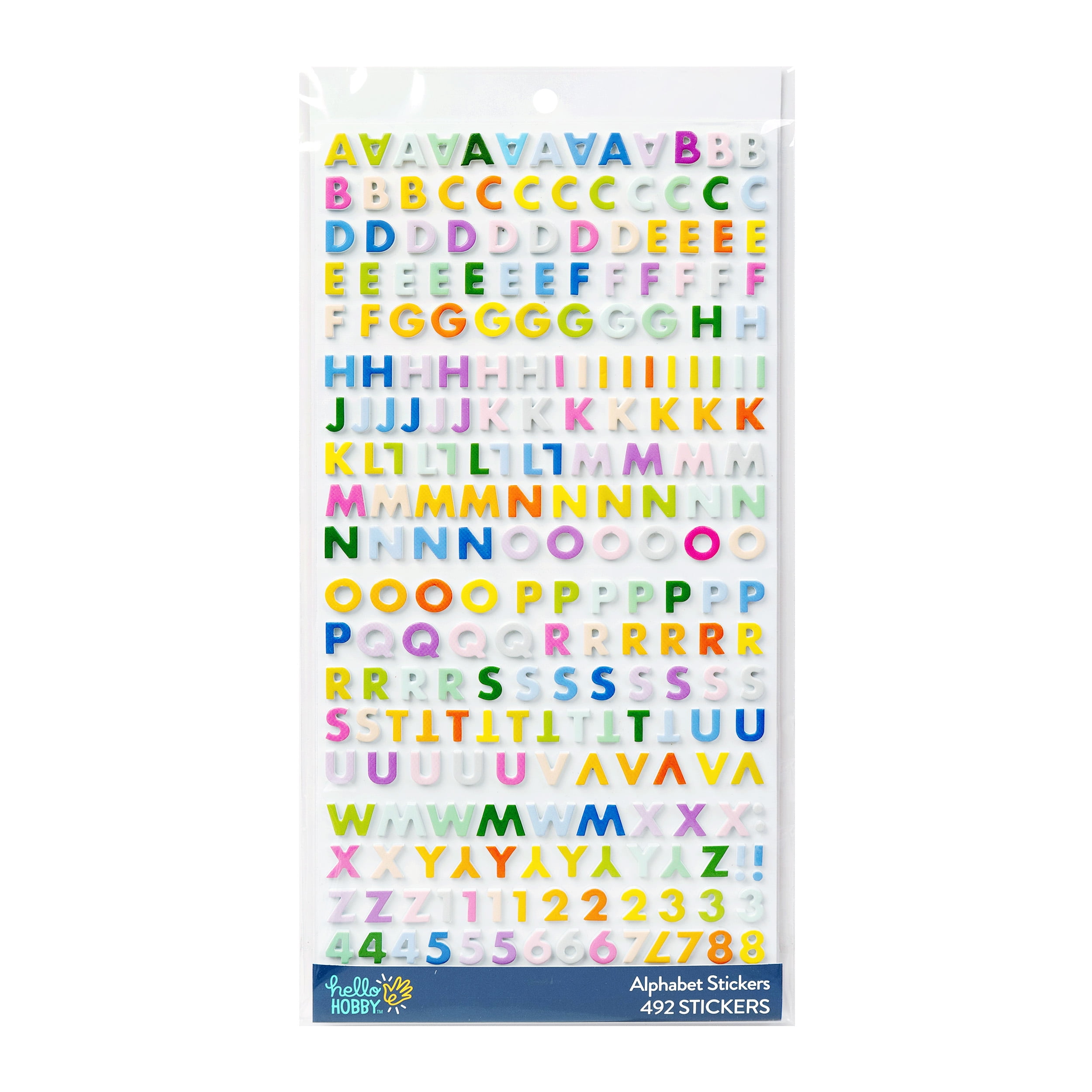 Hello Hobby Multicolor Printed Chipboard Alphabet Stickers, 492 Count ...