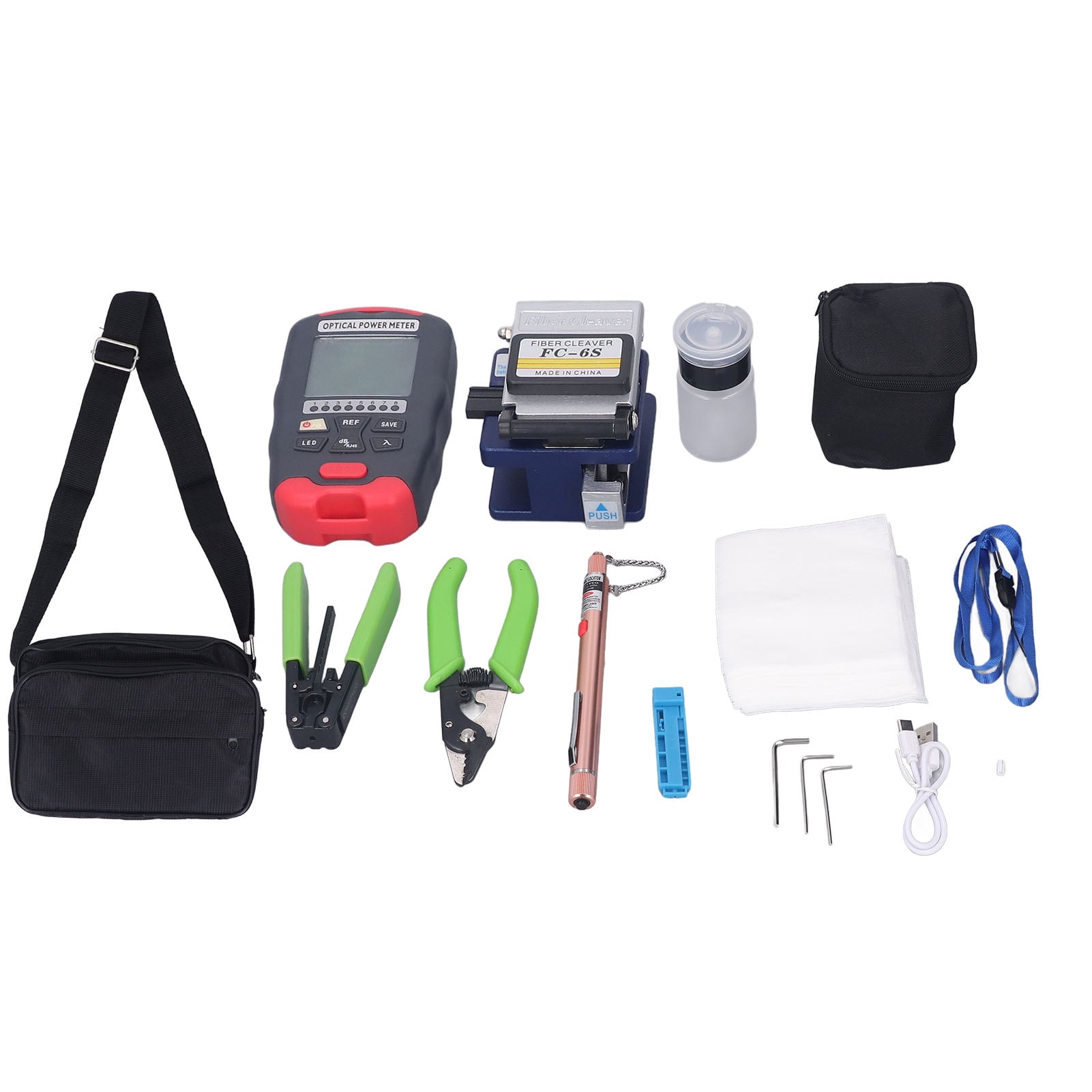 FTTH Fiber Optic Tool Kit ?70 To +10dbm Mini Power Meter 50KM Visual ...