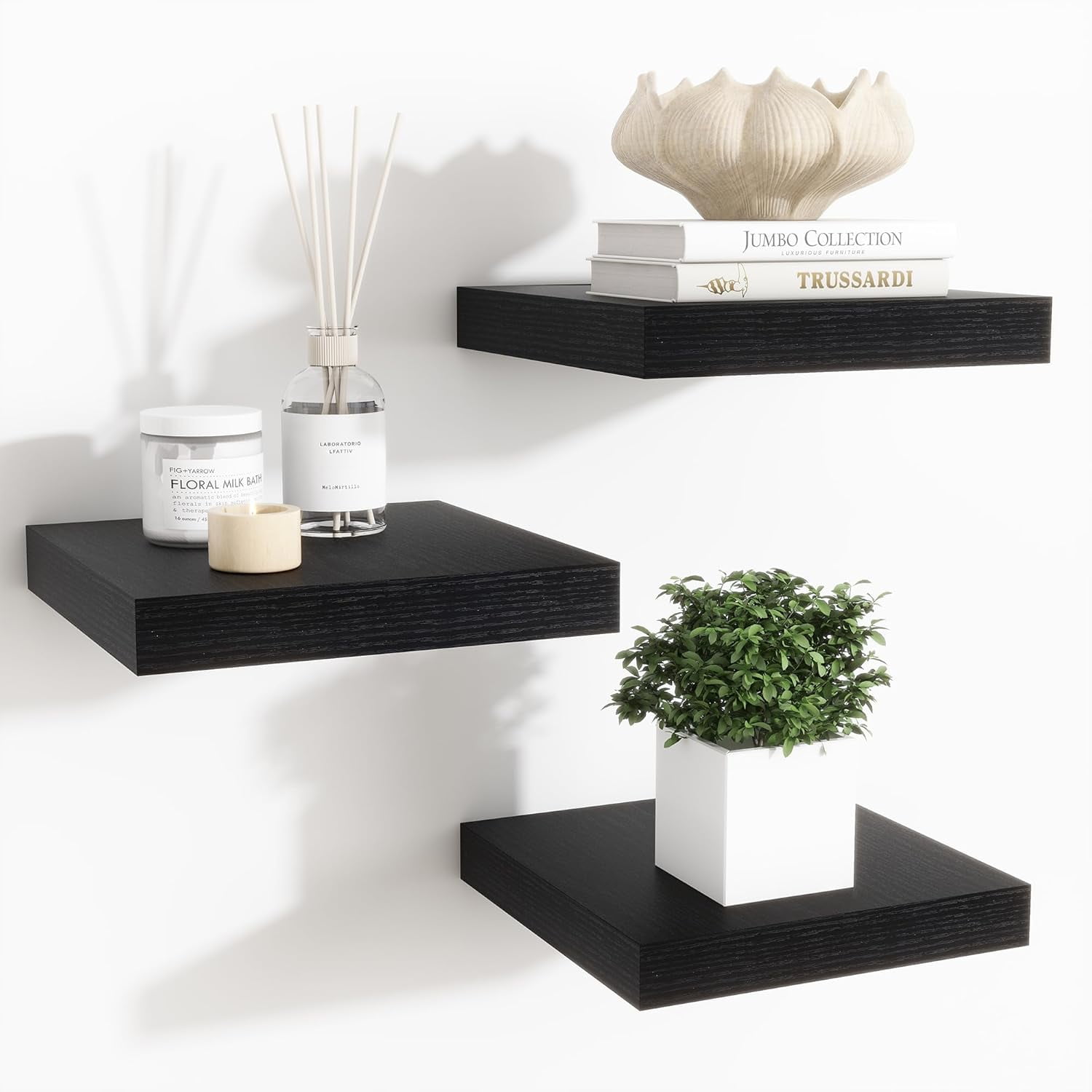 FTUVYIBOPM Floating Shelves for Wall - 9 Inch Shelves with Invisible ...
