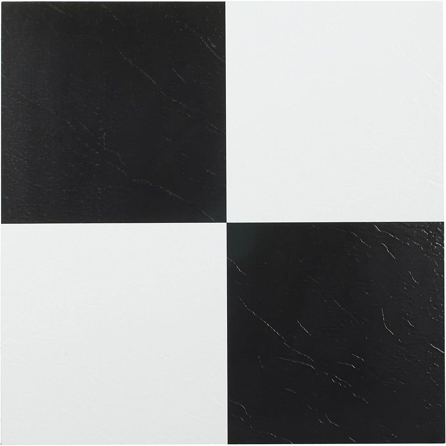 FTVSO10320 12-Inch Vinyl Tile, Solid Black and White, Pack of 20 ...