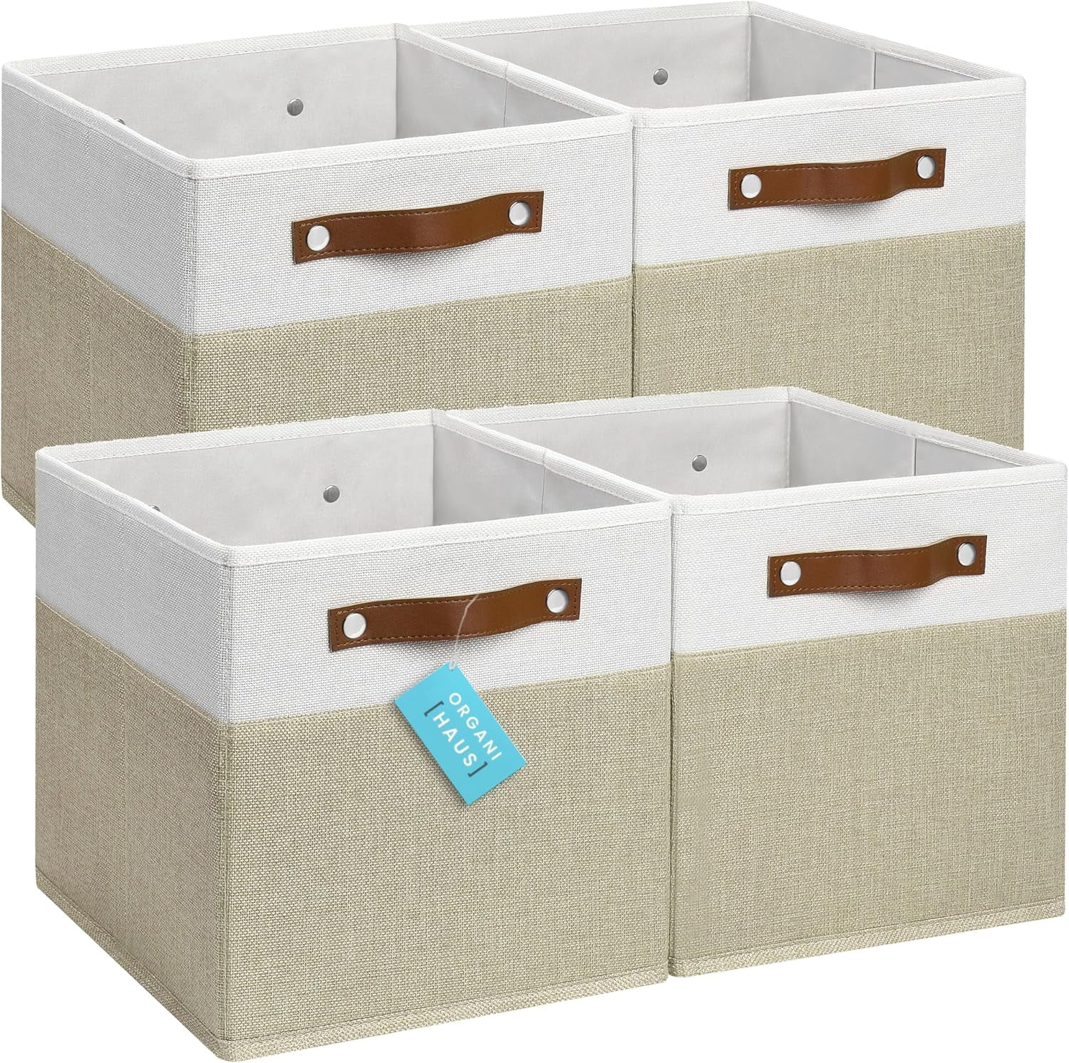 FTVUOBUONO 11x11 Fabric Cubes Storage Bins Foldable Collapsible Fabric ...