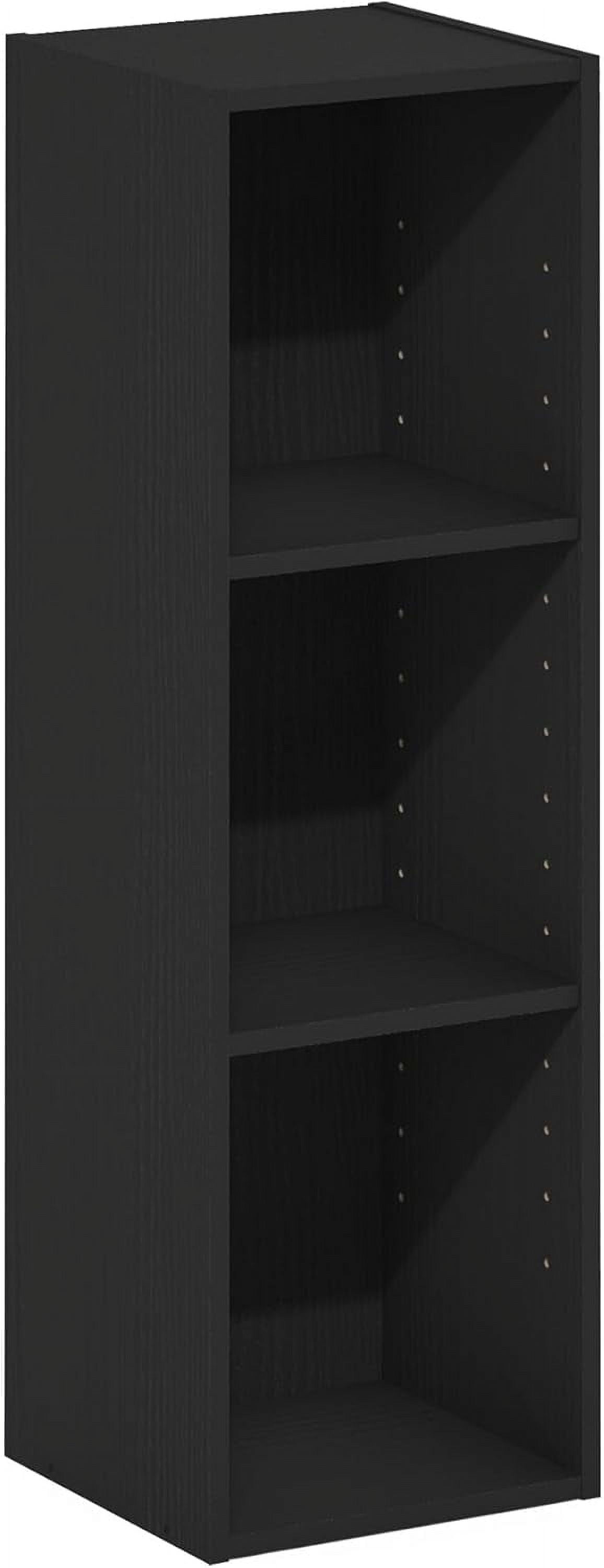 3-Tier Space Saving Storage Shelf Bookcase, 10-Inch Width, Blackwood ...