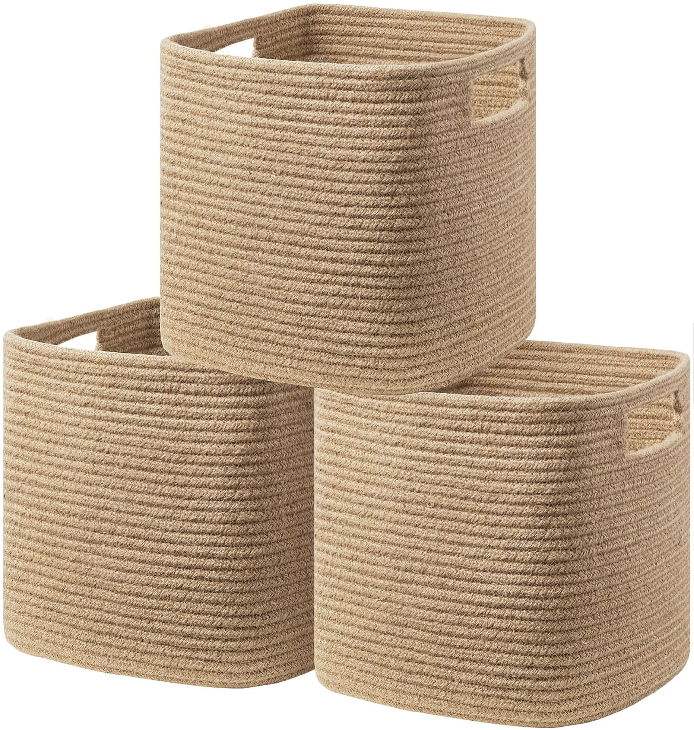 jhgdfybl Storage Cubes 11 Inch Cotton Rope Woven Baskets for Organizing ...