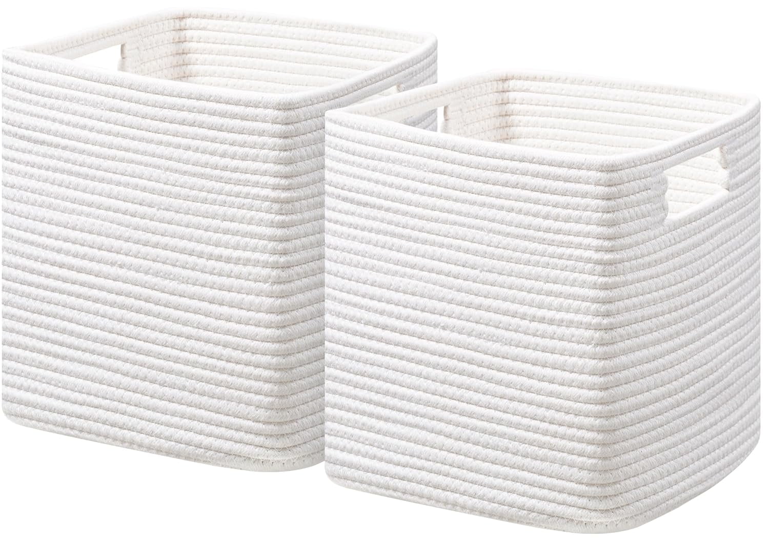 FTVUOBUONO Storage Cubes 11 Inch Cotton Rope Woven Baskets for ...
