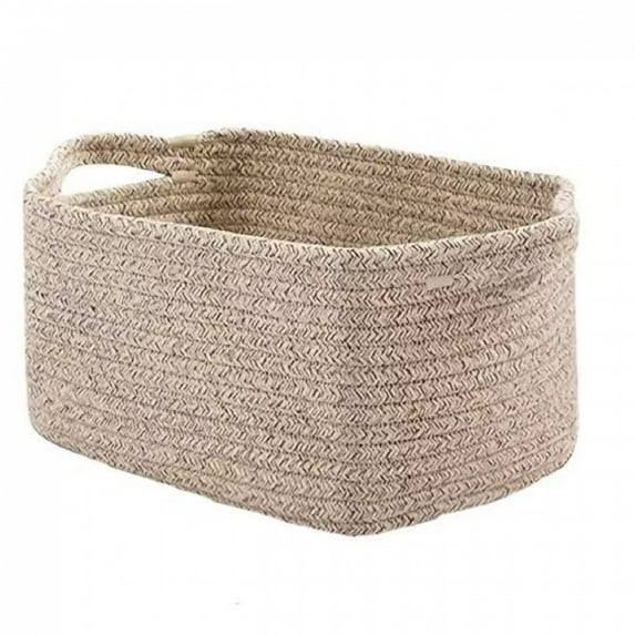 FU NENG Handmade Cotton Rope Square Storage Basket Living Room Clutter ...