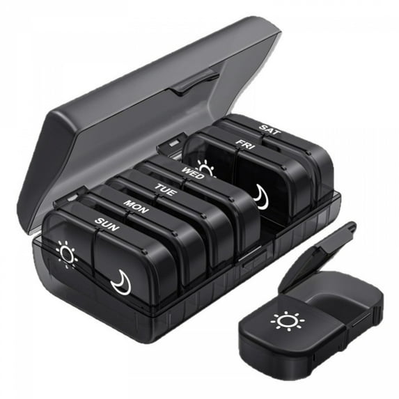 FU NENG Weekly Pill Organizer 2 Times a Day, Pill Box 7 Day with One ...