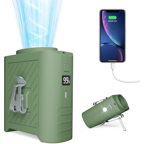 FU199910000mAh Portable Waist Fan Clip On, Rechargeable Wearable Belt ...