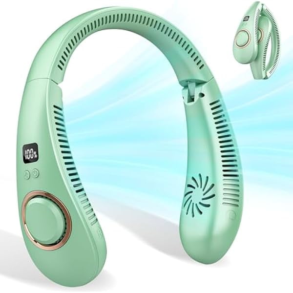 FU1999Portable Neck Fans that Blow Cold Air,Battery Powered Folding Fan ...