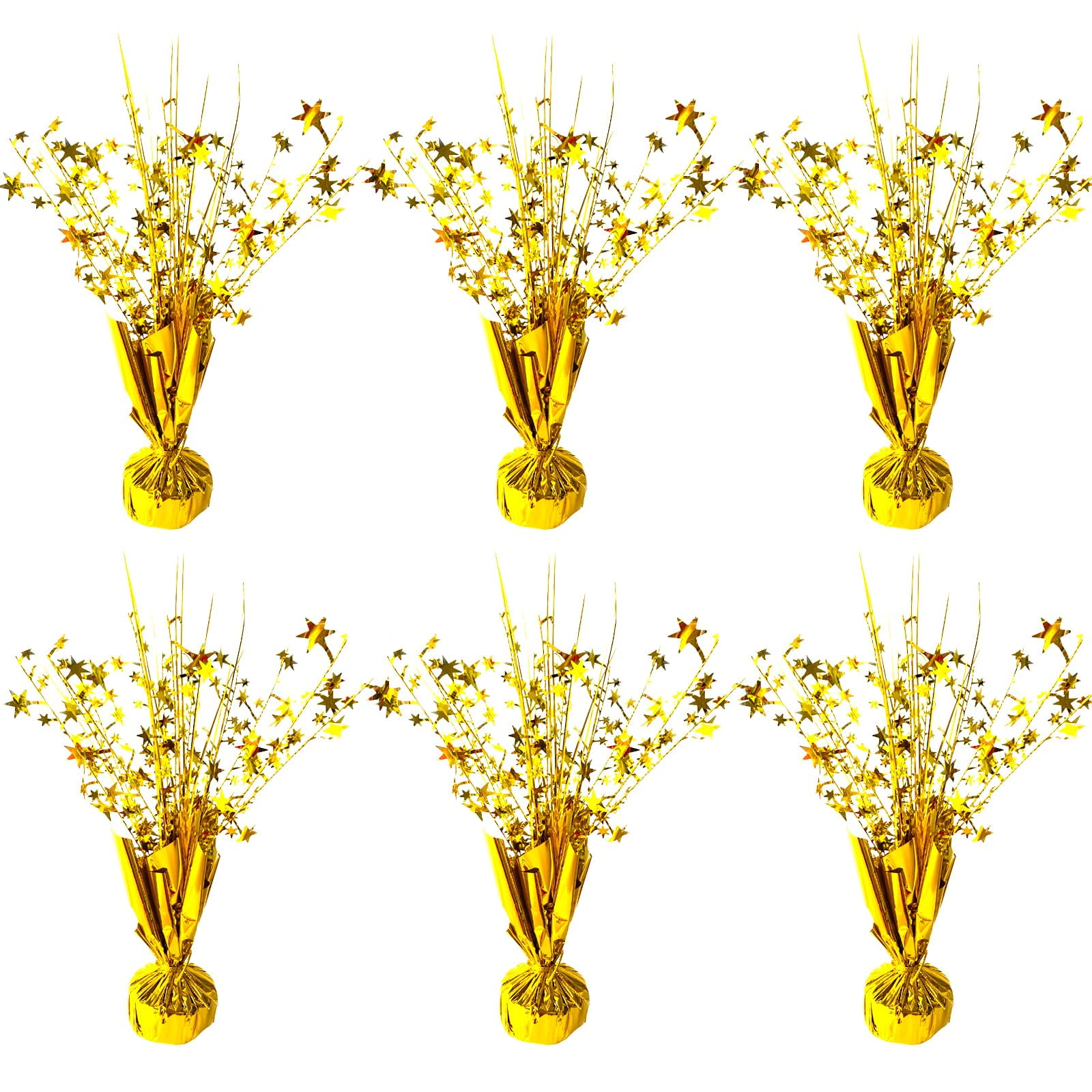 FUBININA 6 Pack FEV6 Metallic Foil Spray Centerpiece Star Table ...