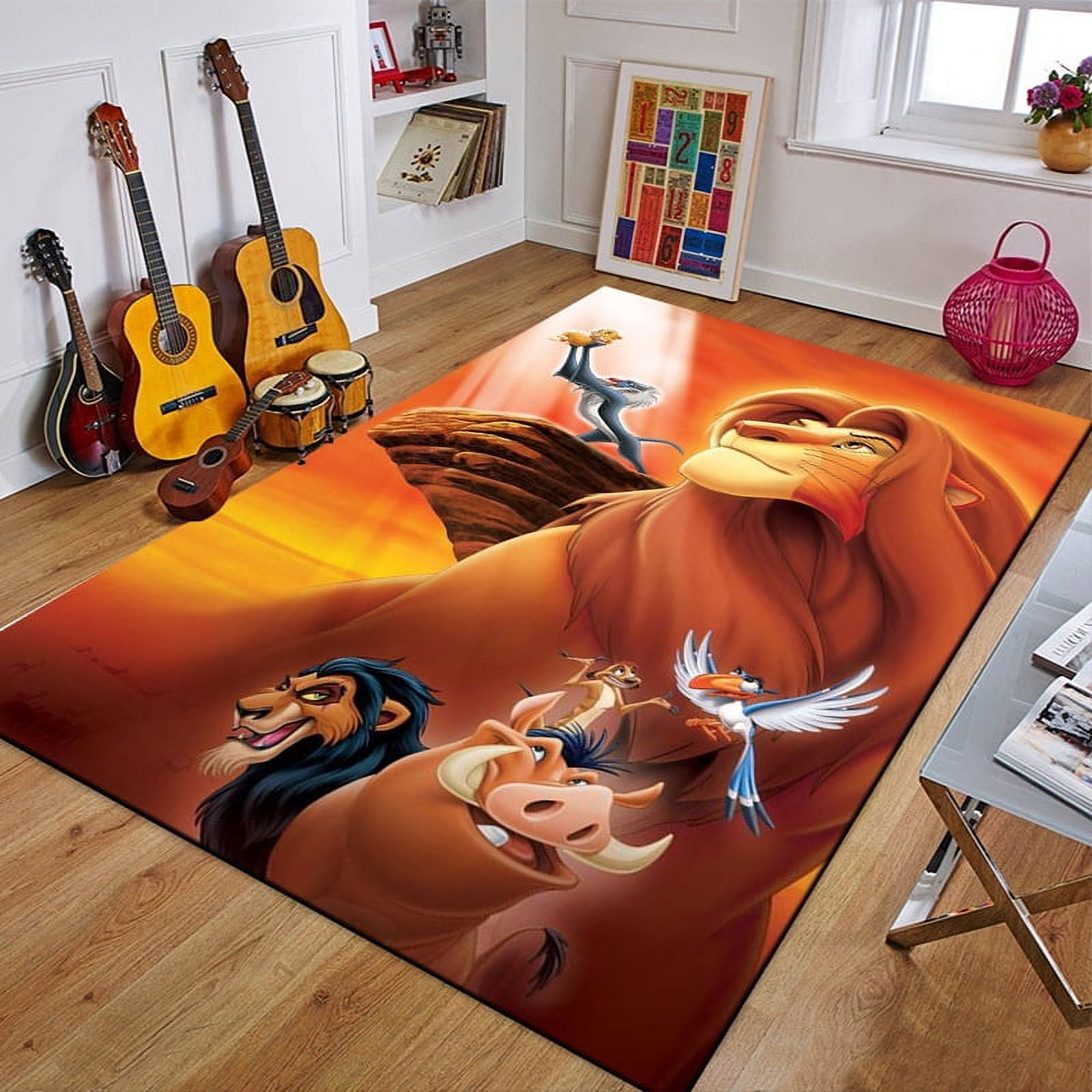 FUBUKED Lion King Rug Ultra Soft Cartoon Rugs for Bedroom Bathroom Home ...