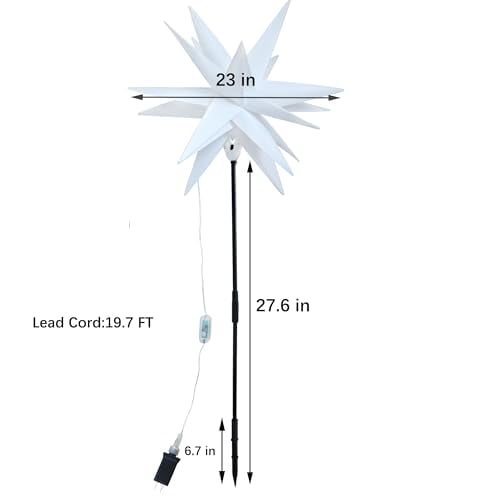 FUCHSUN 23 Inch 90 LED Moravian Star Light, Christmas Tree Topper ...