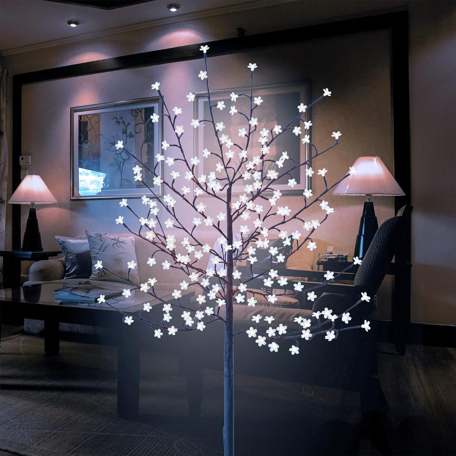 FUCHSUN LED Cherry Blossom Tree Light 6 Ft Light Up Artificial Tree ...