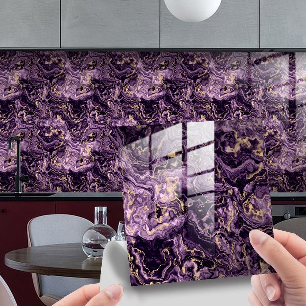 FUDAKUNA 10-Sheet Marbling Tile Sticker Waterproof Peel and Stick ...