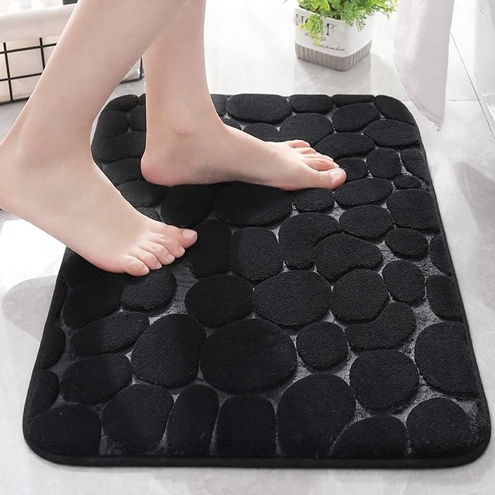 FUDAKUNA Bath Rugs Absorbent Non Slip 20"x32" Soft Black Memory Foam ...