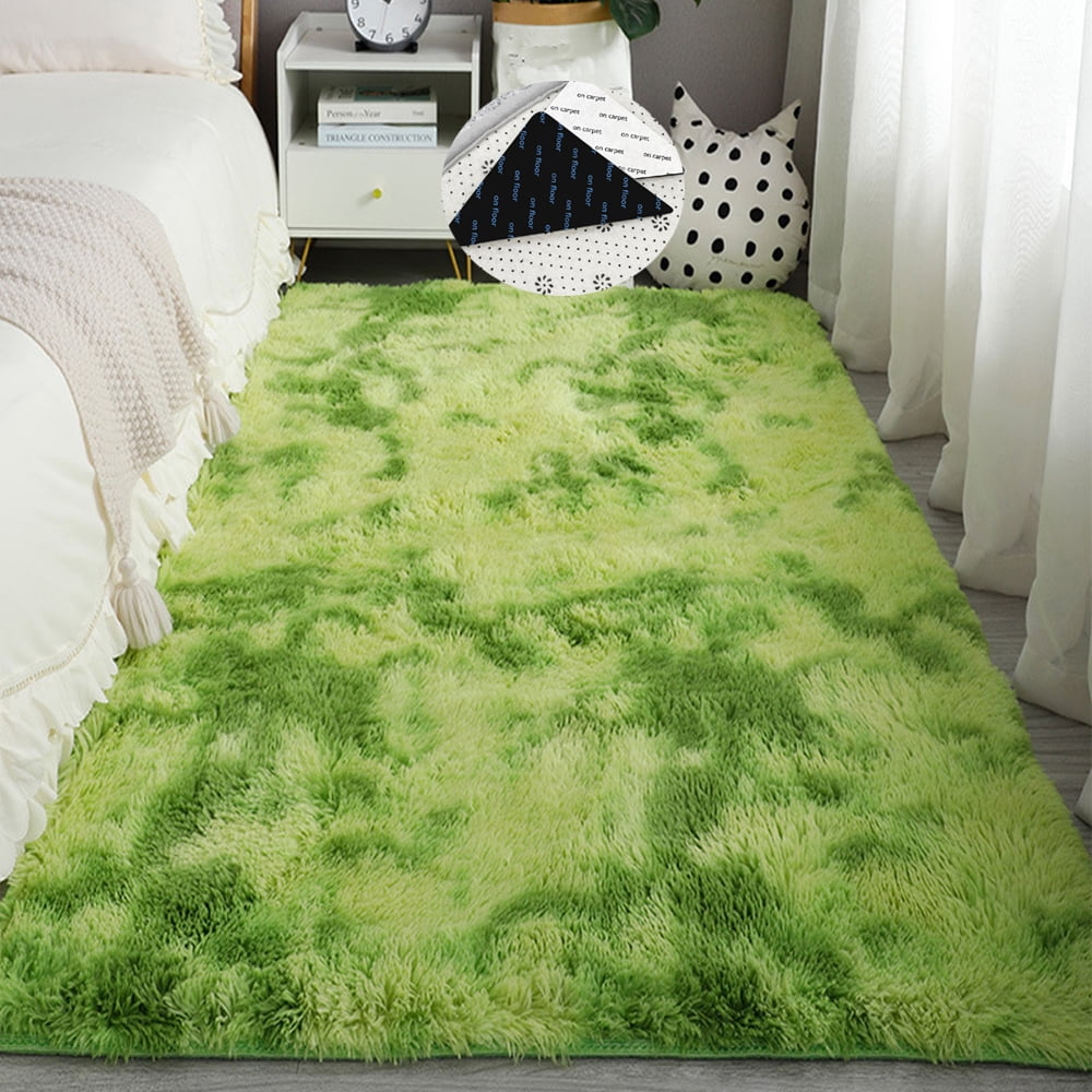 FUDAKUNA Modern Green Area Rug 39" x 78" Soft and Comfortable Shaggy ...
