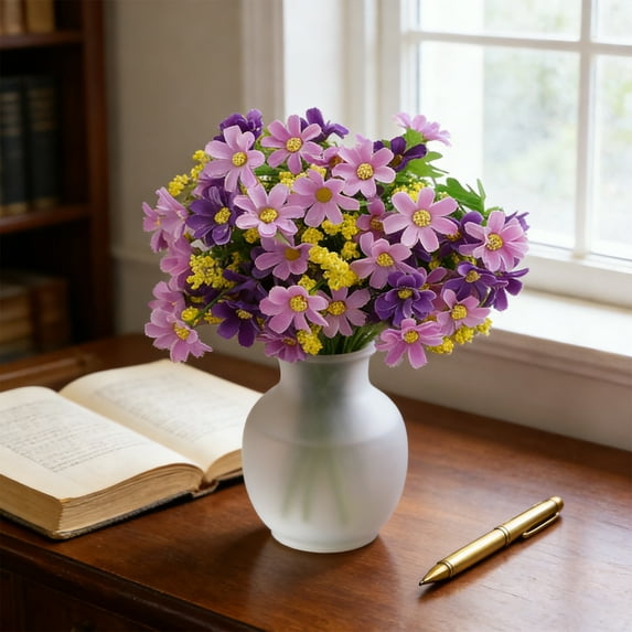 FUDUUIU Artificial Fall Flowers Outdoor Decor, Realistic Silk ...