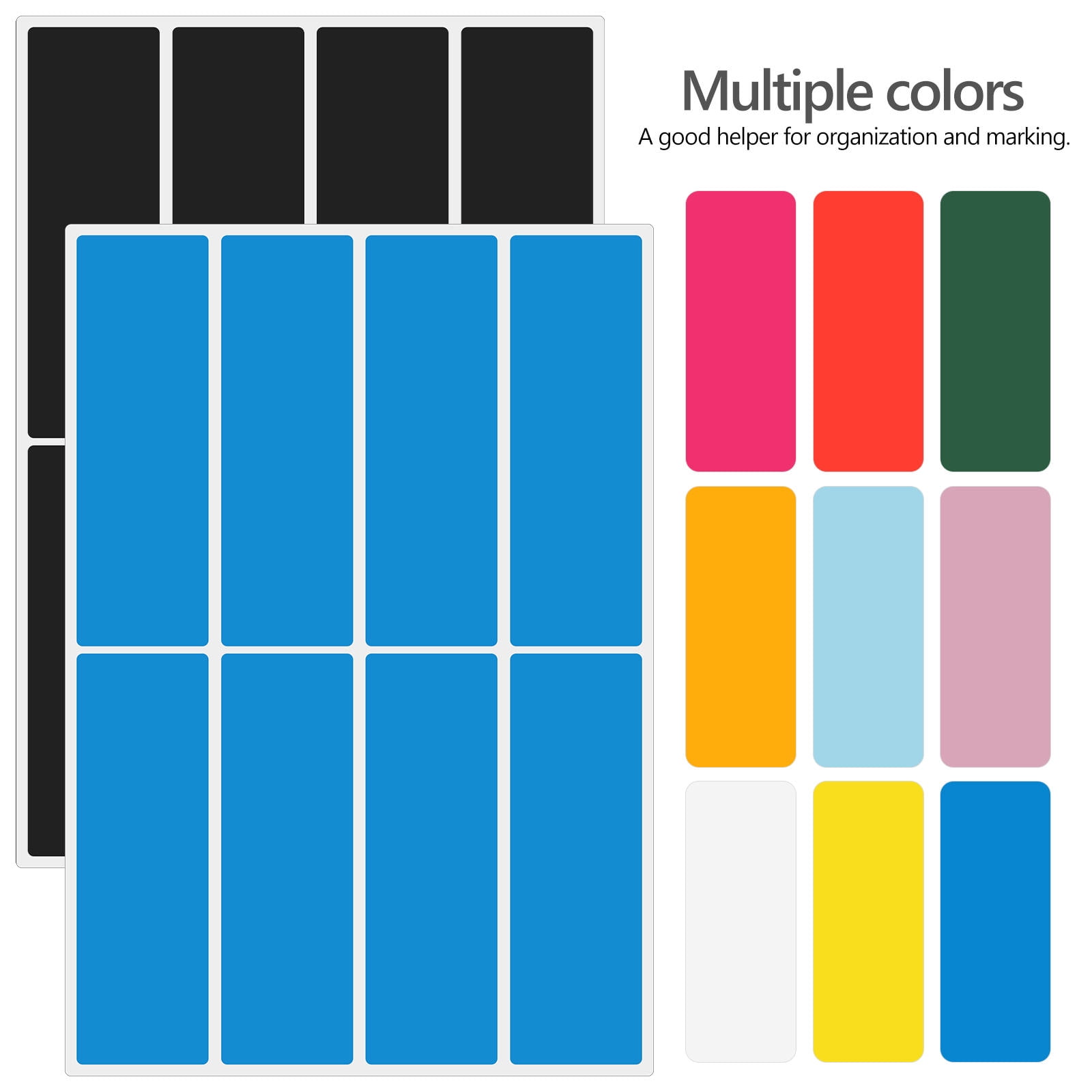 FUEENIRVA 100 Sheets Colored Labels Rectangular Coated Paper School ...