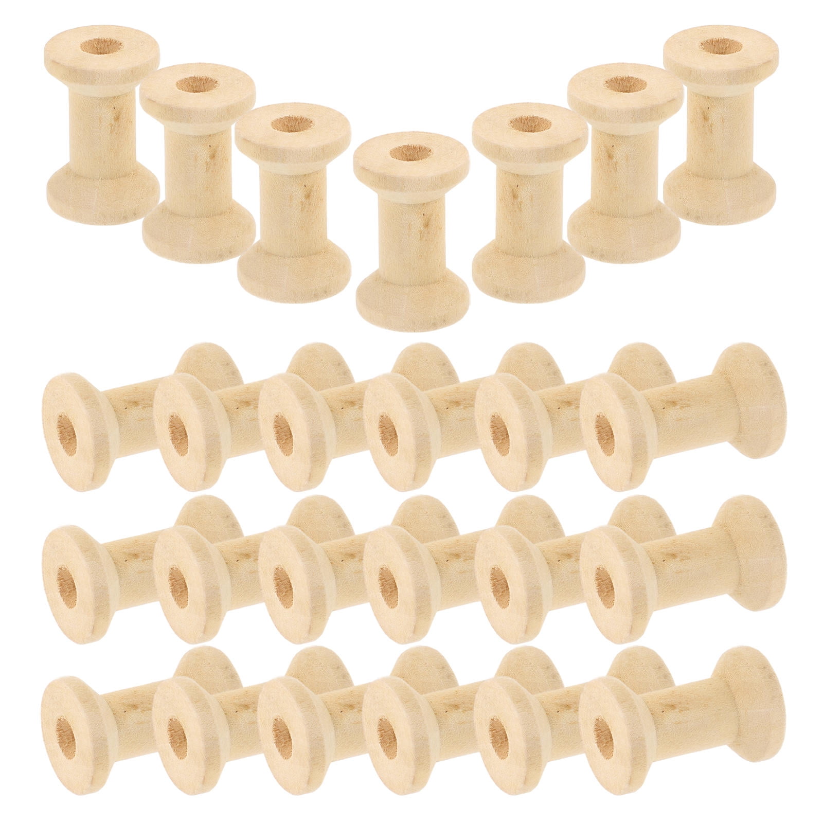FUEENIRVA 100Pcs Wooden Thread Spools Light Wood - Walmart.com