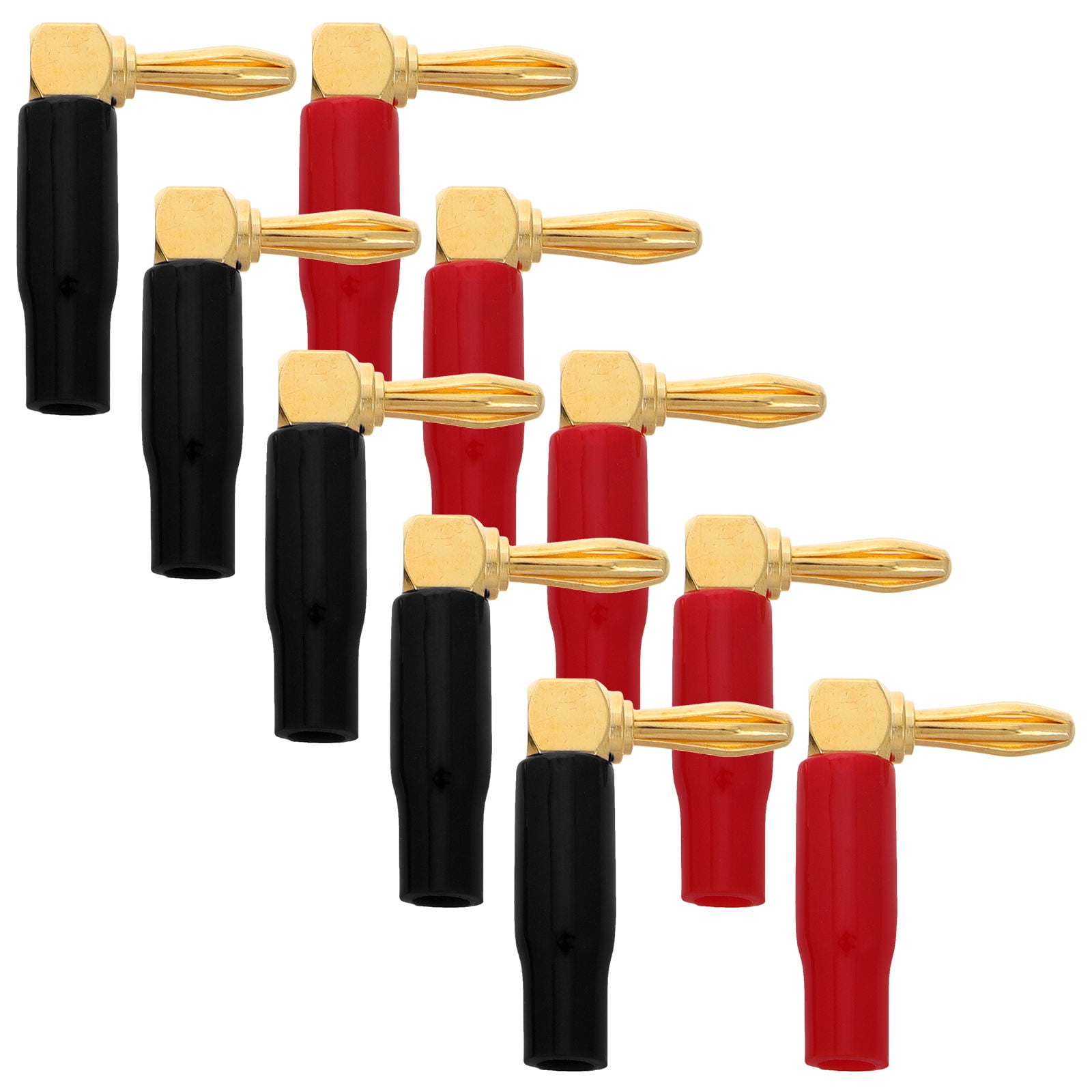 FUEENIRVA 10Pcs Right Angle Banana Plugs for Speaker Wire Stable ...