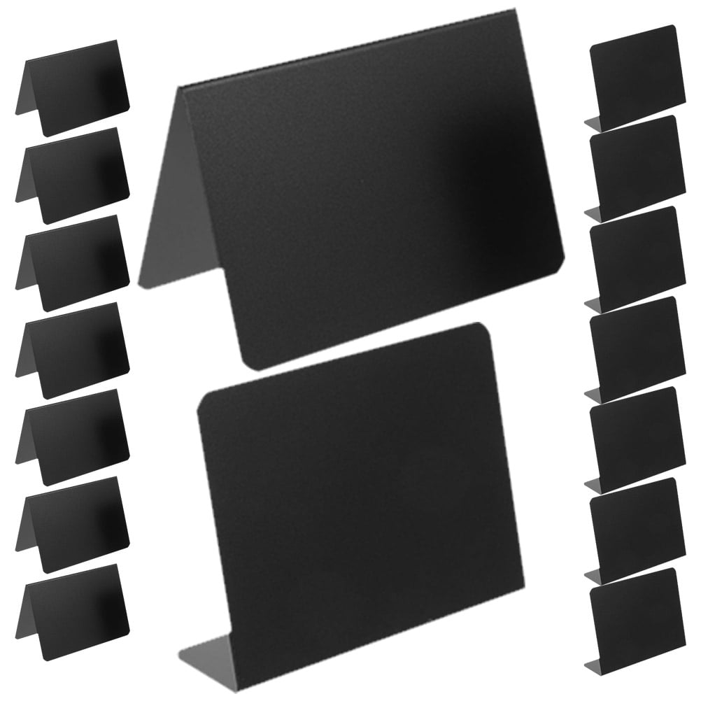 FUEENIRVA 12pcs Tabletop Chalkboard Signs Black Acrylic Erasable ...