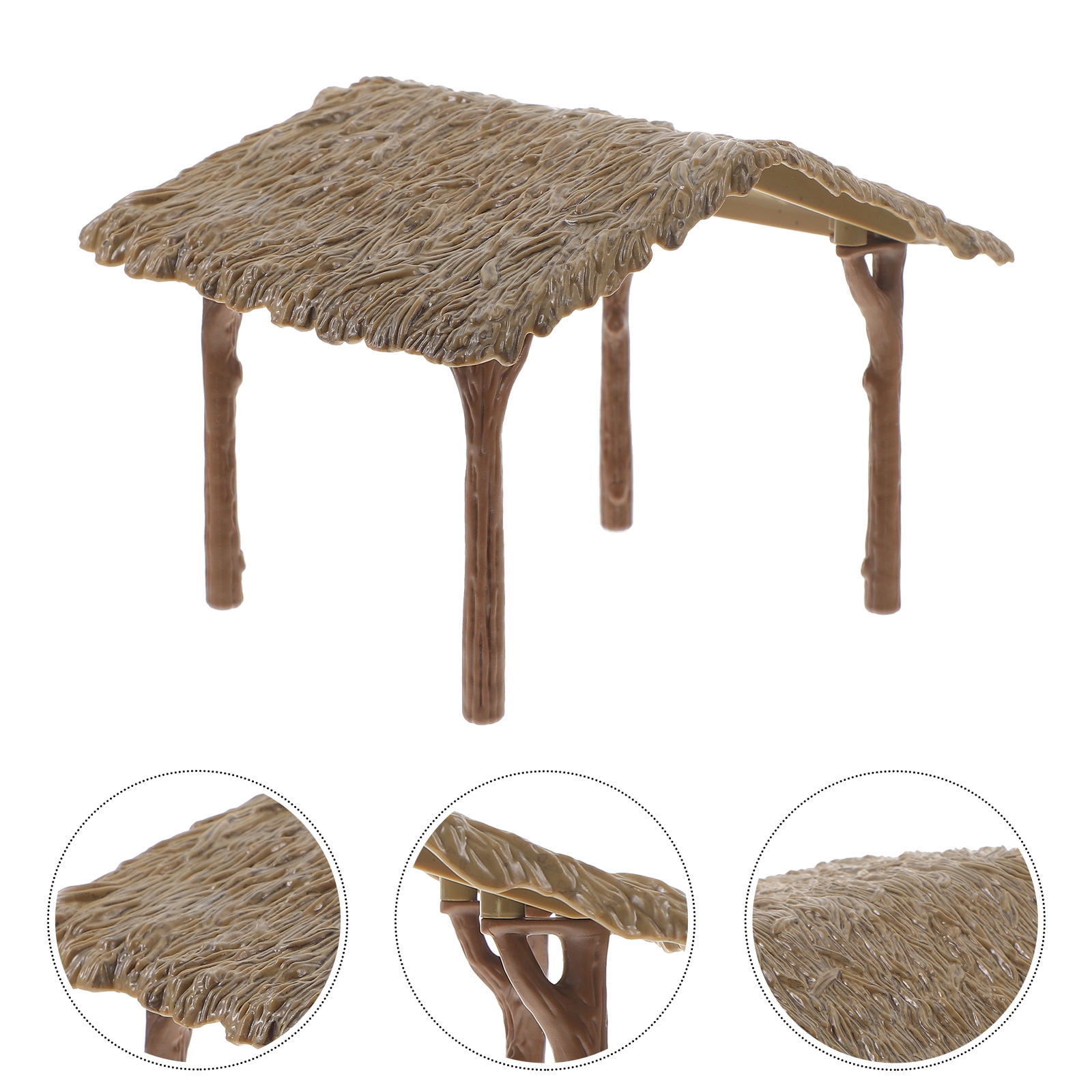 FUEENIRVA 1Pack Model Village Hut Miniature Light Brown 7.9x7.1x5.5in ...