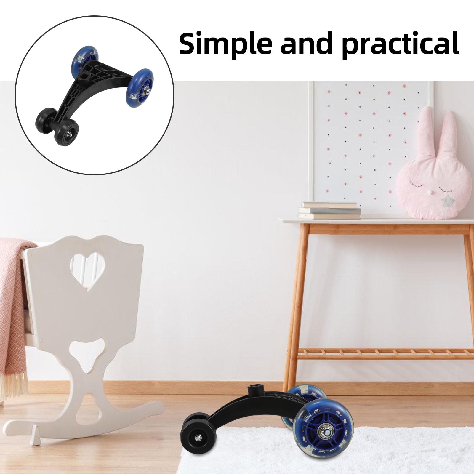 FUEENIRVA 1Pack Square Hole Triangular Base Car Replacement Wheels For ...