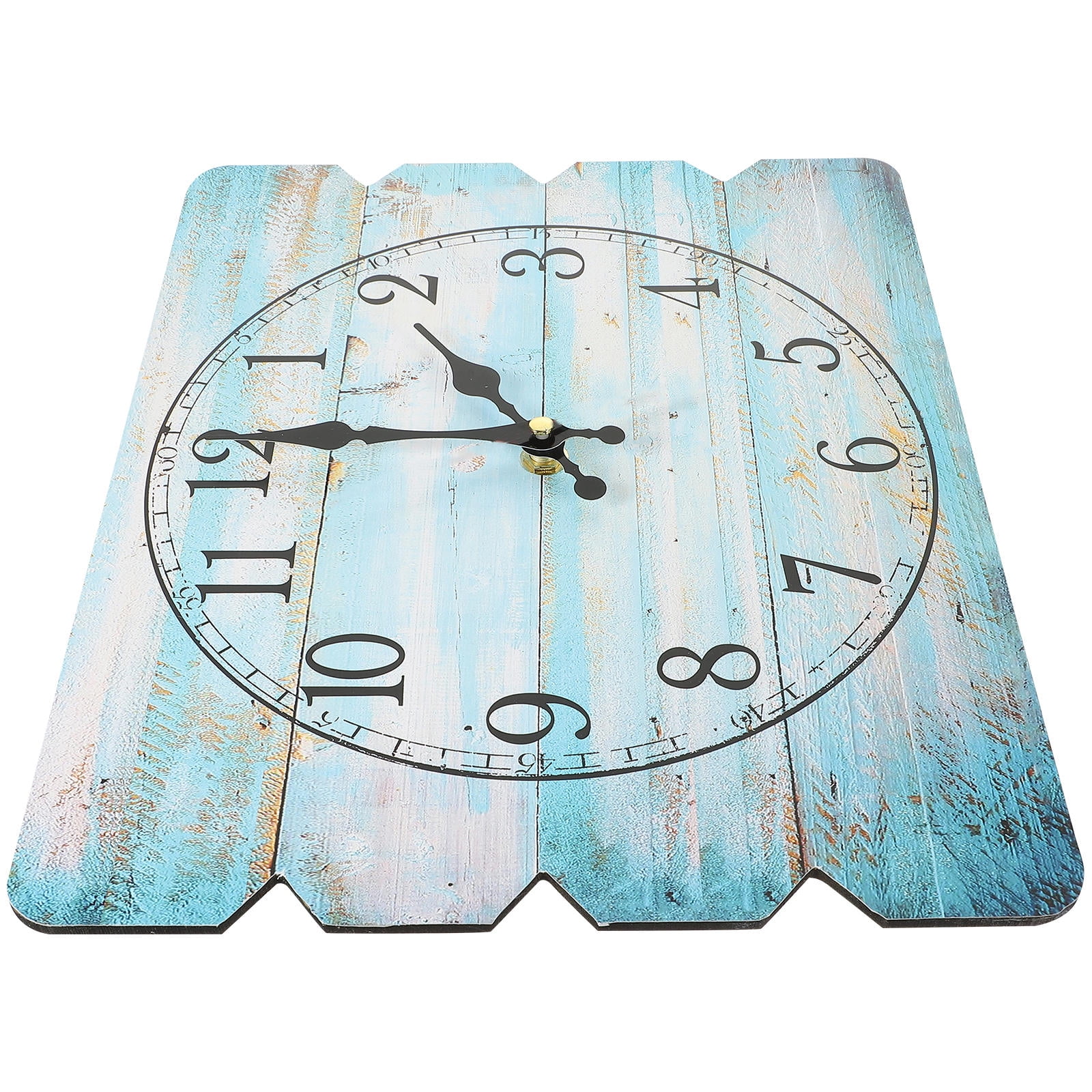 FUEENIRVA Retro Rectangle Wooden Wall Clock Silent for Home Decoration ...