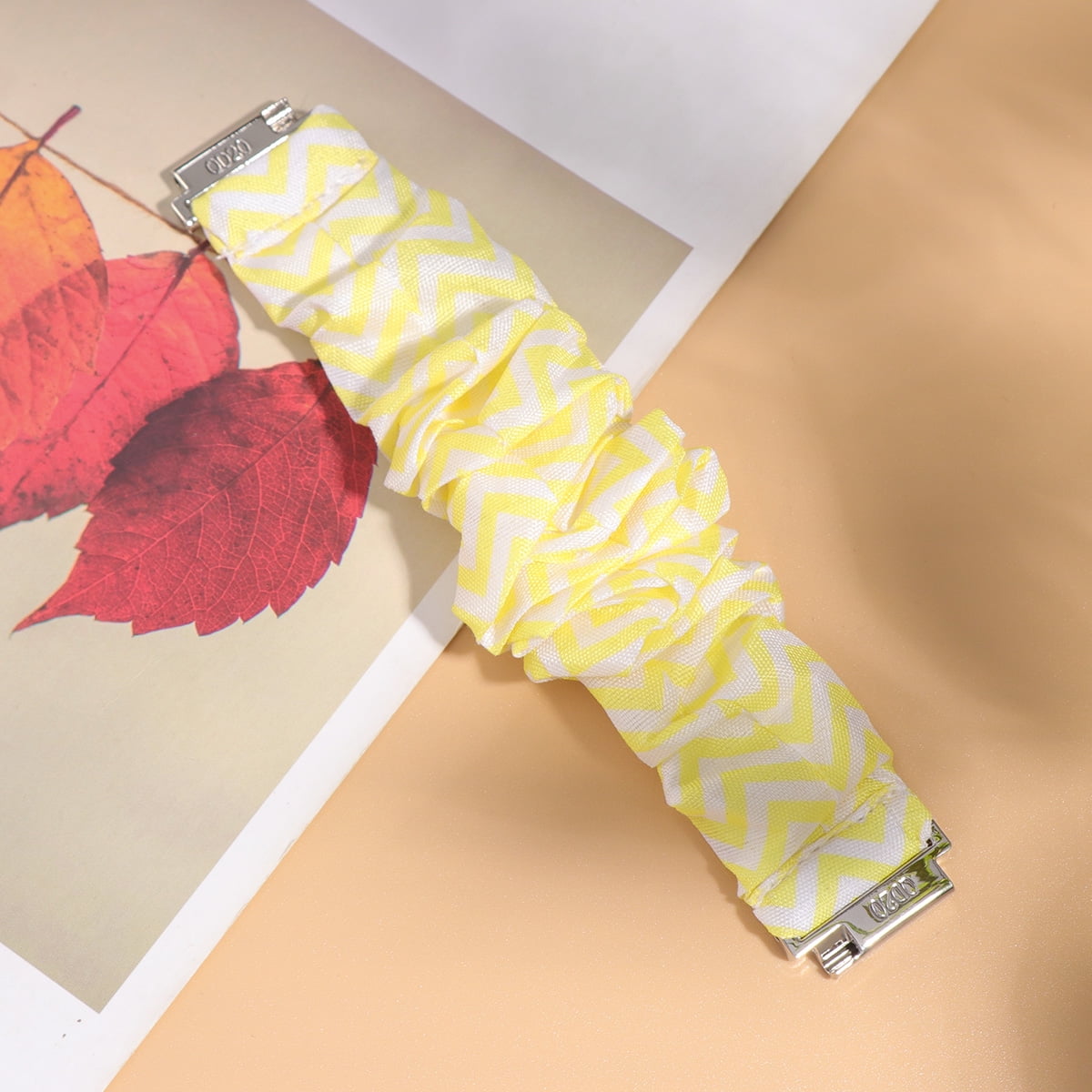 FUEENIRVA Embroidery Watch Strap Yellow Cloth for Smart and Wrist ...