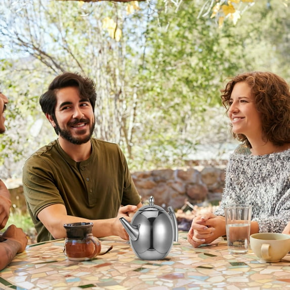FUEENIRVA Stainless Steel Induction Compatible Teapot with Removable ...