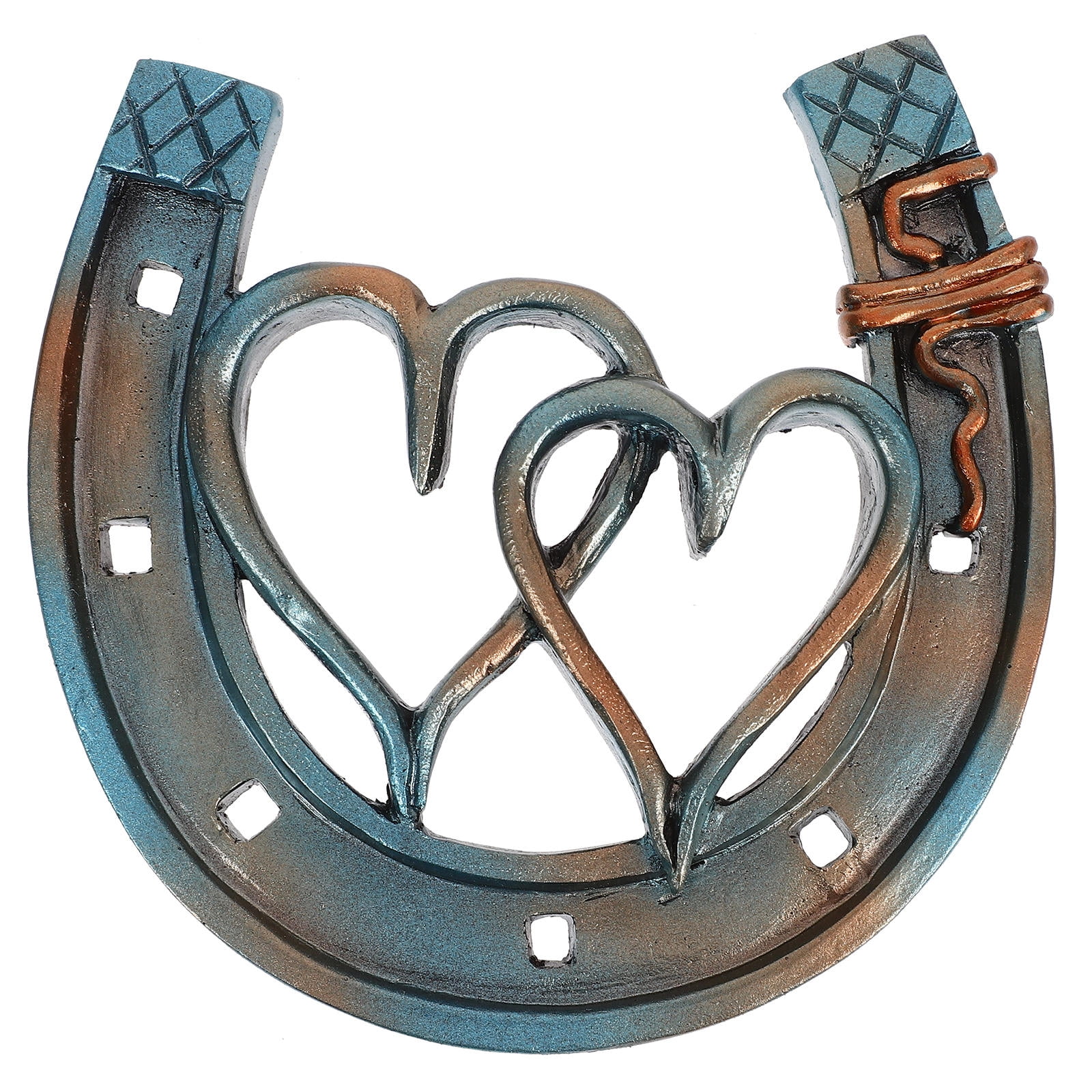 FUEENIRVA 1Pcs Horseshoe Pendant Black Resin Hollow Heart Horseshoe Vintage Style Garden ...