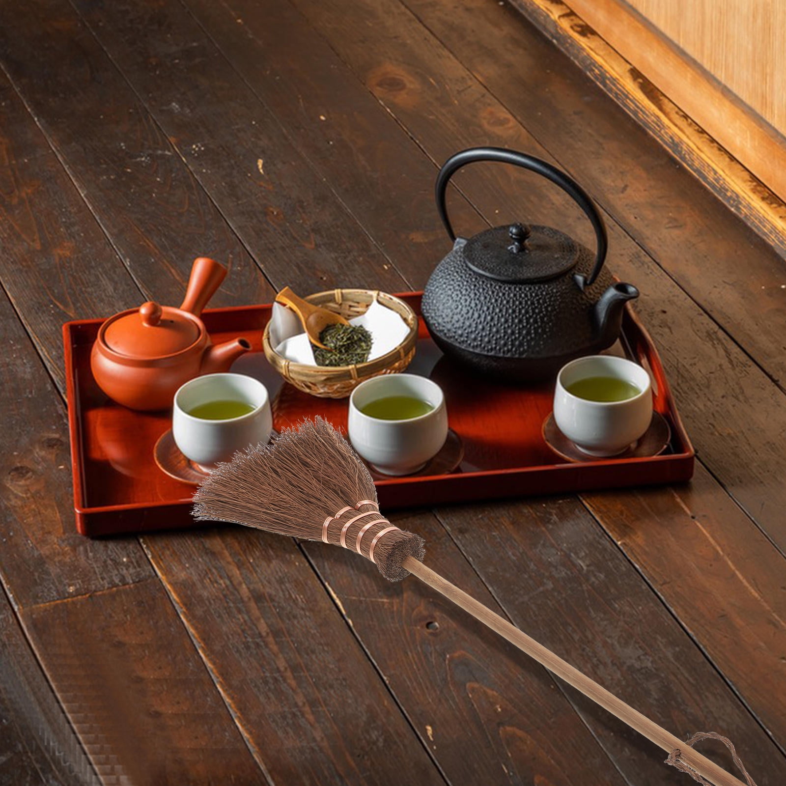 FUEENIRVA 1Pcs Tea Tray Brush with Wooden Handle and Brown Hair for Tea ...