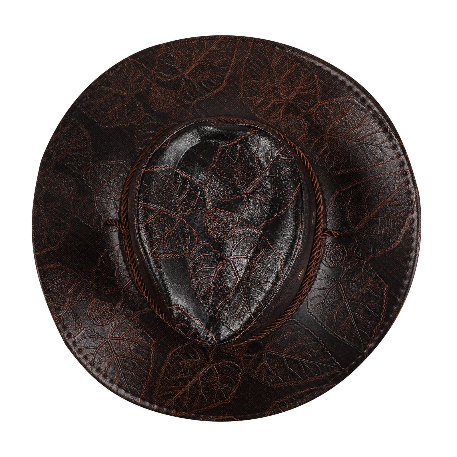 FUEENIRVA 1Pcs Western Style Cowboy Hat In Coffee Color With Wide Brim And Sunken Top For Women ...