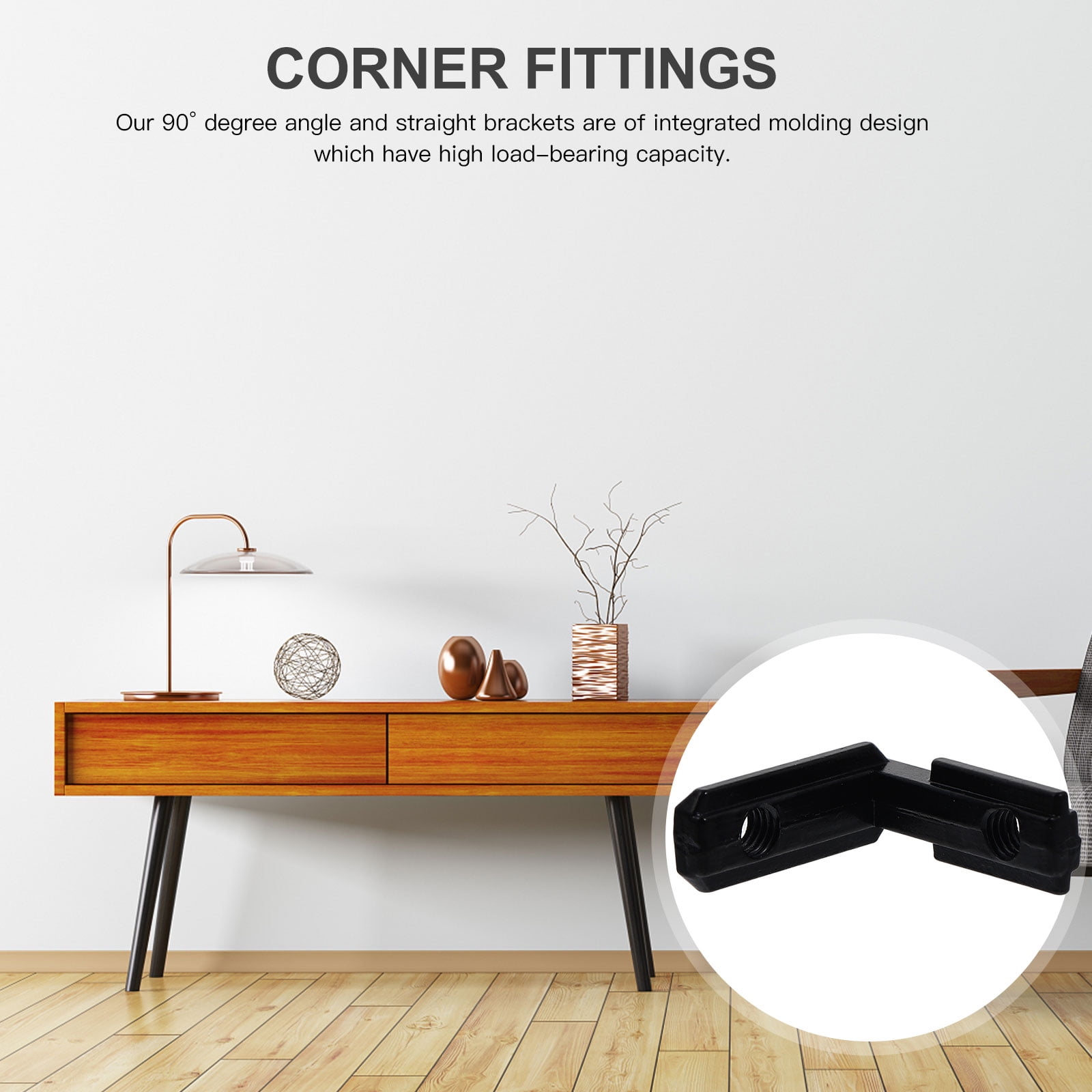 FUEENIRVA 1Set Black Inside Connector Joint Bracket For Diy Projects ...