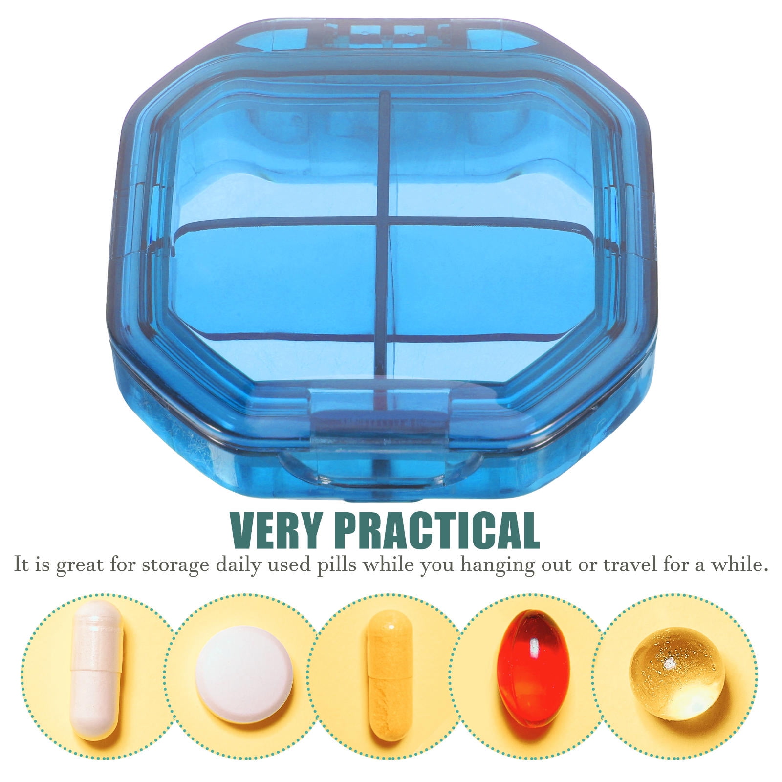 FUEENIRVA Pill Shooter Pill Case For Purse Blue 1Set Plastic - Walmart.com