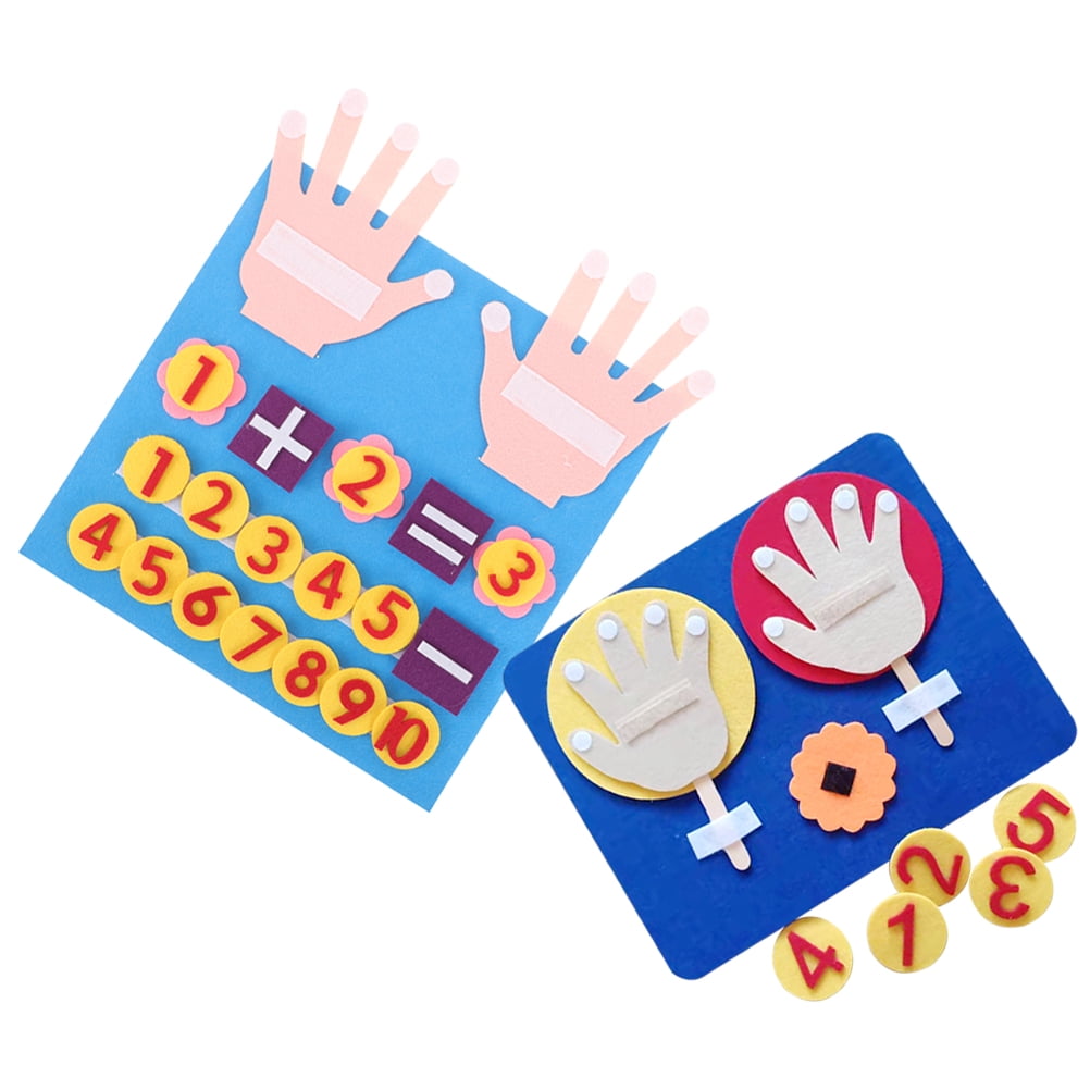 FUEENIRVA 2 Sets Kids Finger Counting Math Toy Felt Early Education ...