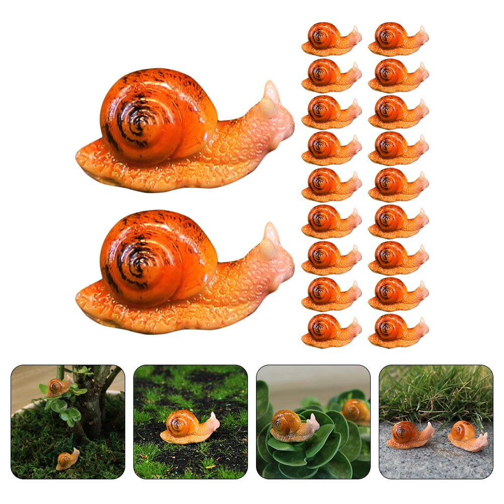 FUEENIRVA Gardening Resin Ornaments Snail Figurines Orange 20Set 1.1x0 ...