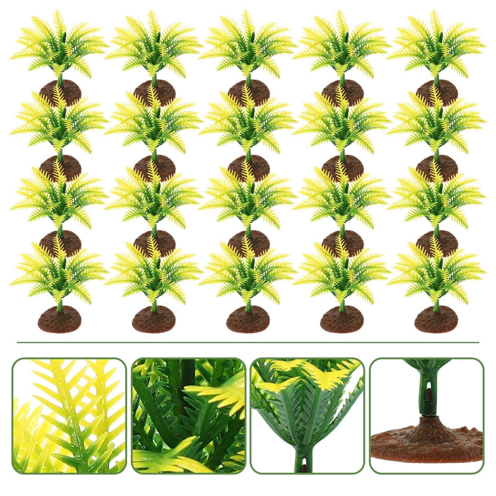 FUEENIRVA Model Railroad Scenery Mini Fake Tree Toy Yellow Plastic ...