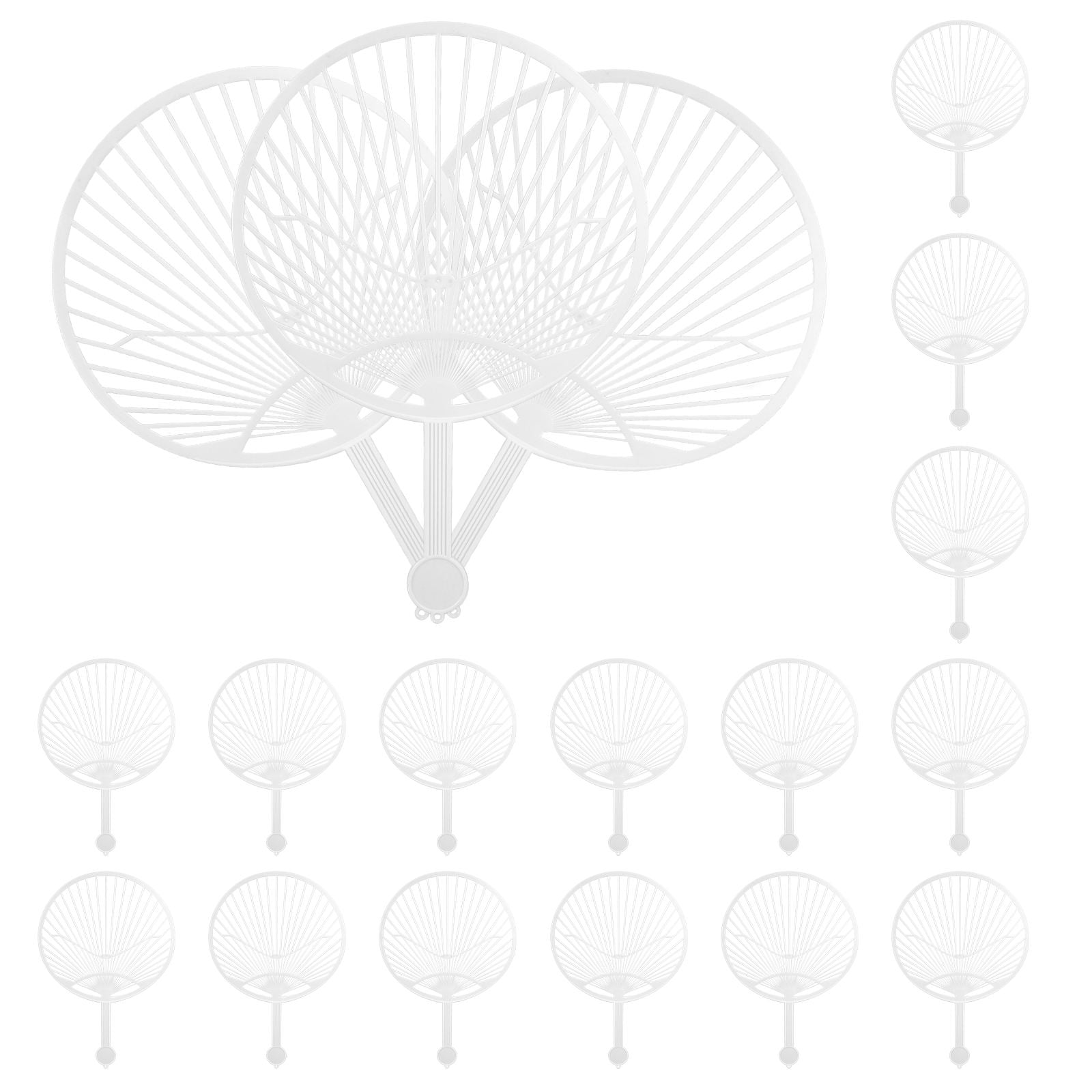 FUEENIRVA Chinese Style Blank Hand Fans for Painting, White Plastic, 20 ...