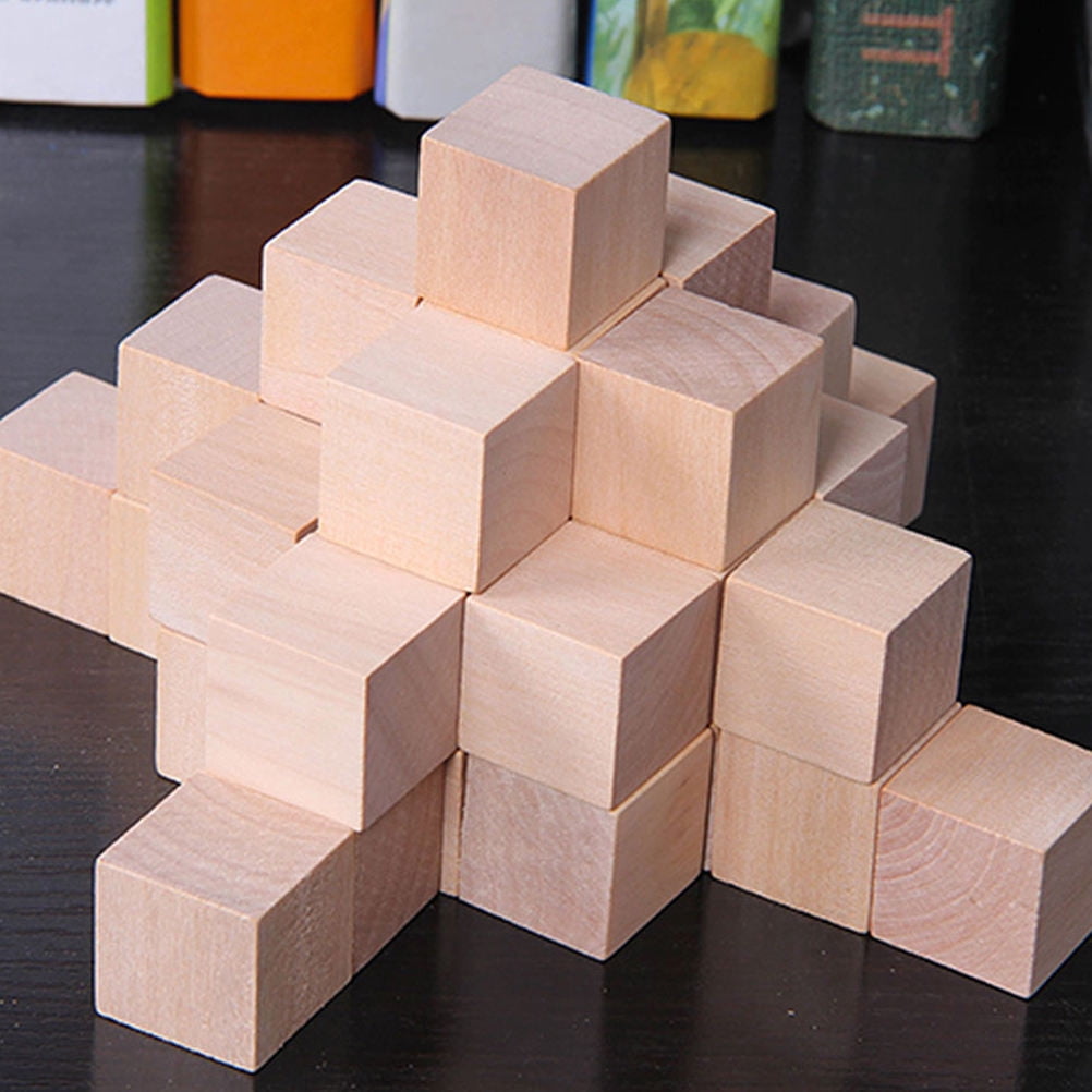 FUEENIRVA 250Set Unfinished Wood Cubes for Toddlers Multi Color Blank ...