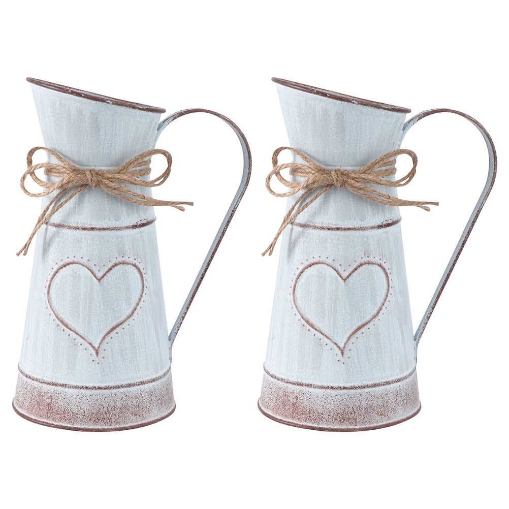 FUEENIRVA 2Pcs Iron Modern Decor Style Flower Pot Bucket for Meeting ...