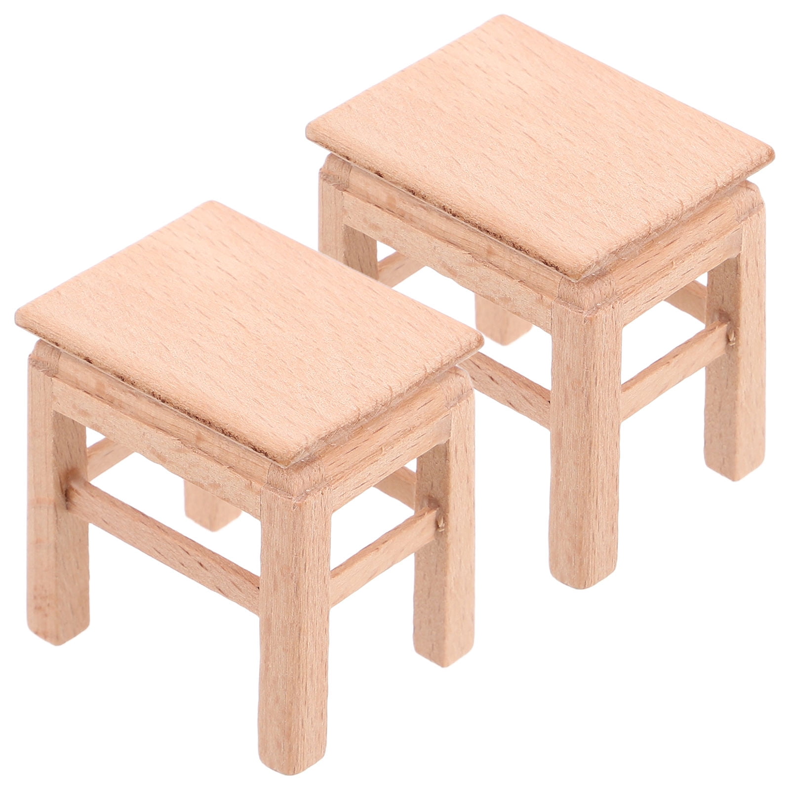 FUEENIRVA 2Pcs Khaki Mini Stool Wood Simple Design for Hobbyists and ...