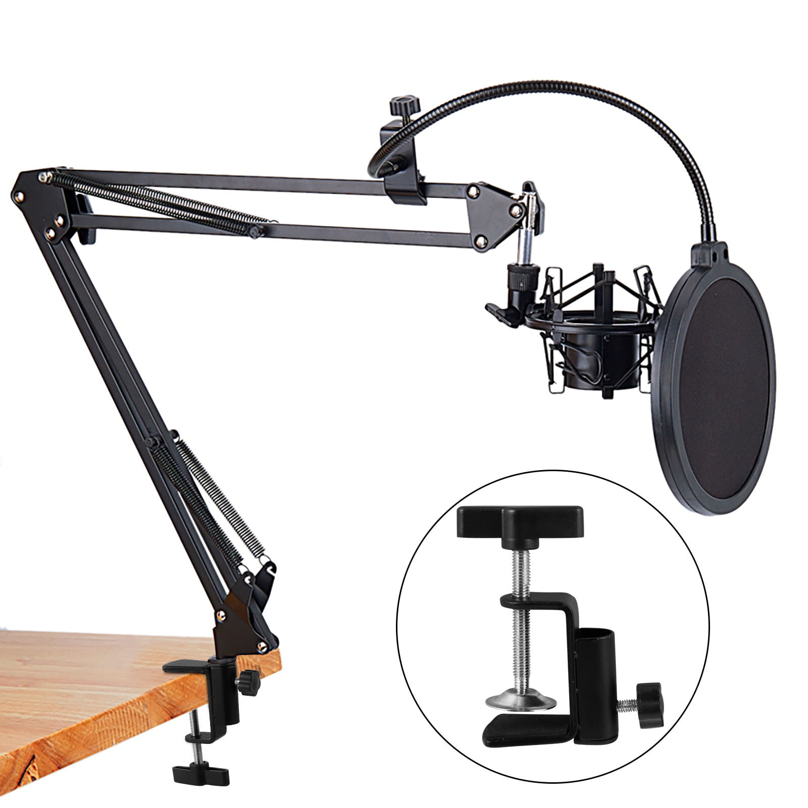 FUEENIRVA Metal Desk Clamp for Microphone Microphone Bracket Base 2Pcs ...